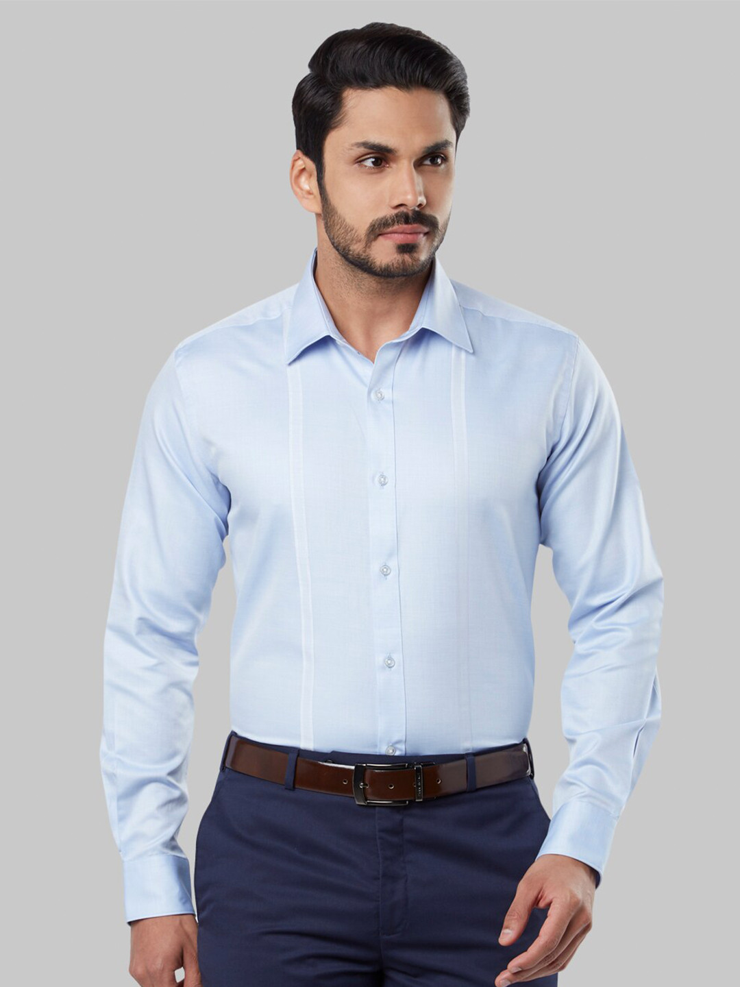 Buy Raymond Men Blue Cotton Formal Shirt - Shirts for Men 17370020 | Myntra