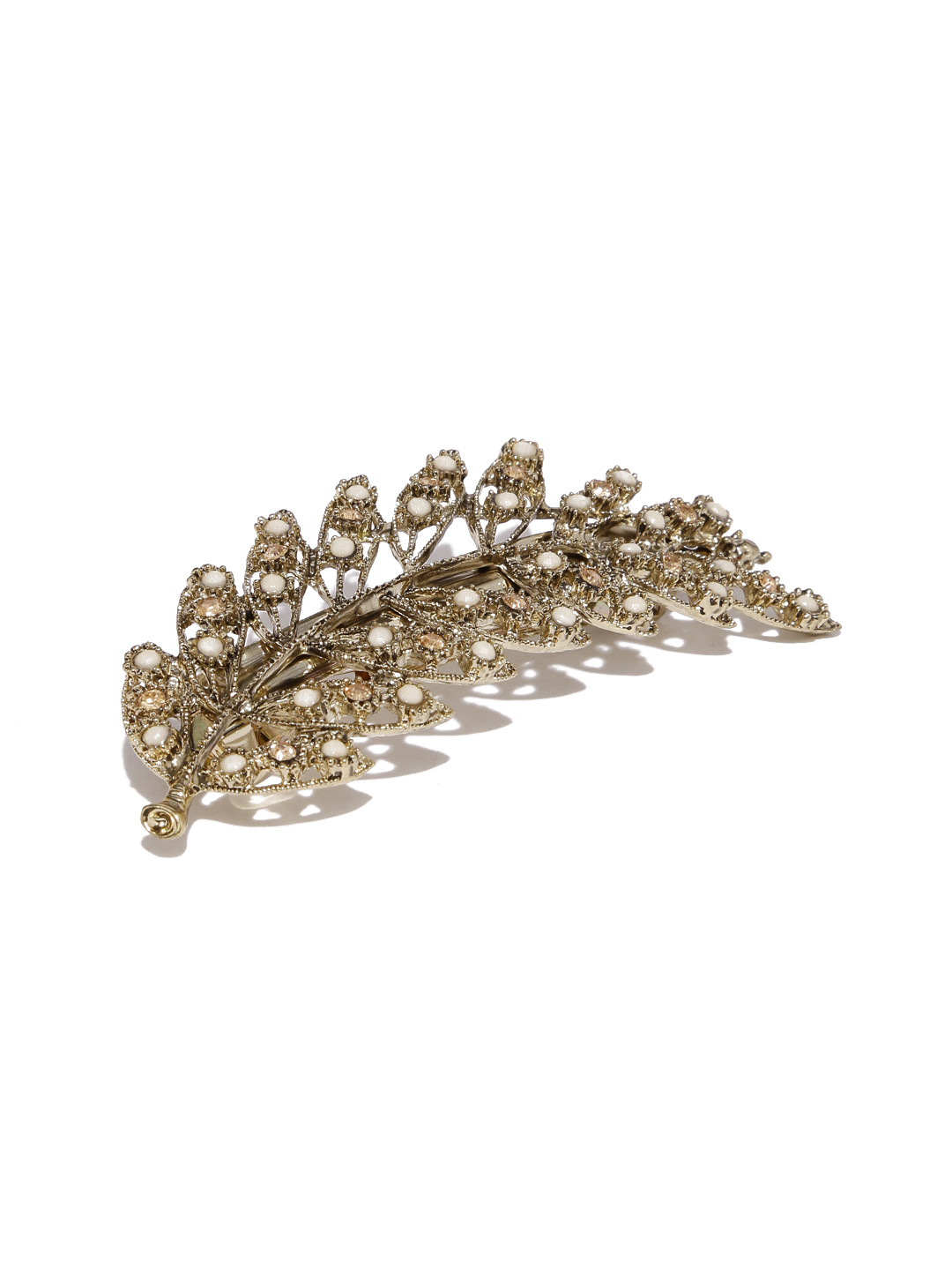Buy Accessorize Antique Gold Toned Embellished Barrette - Hair ...