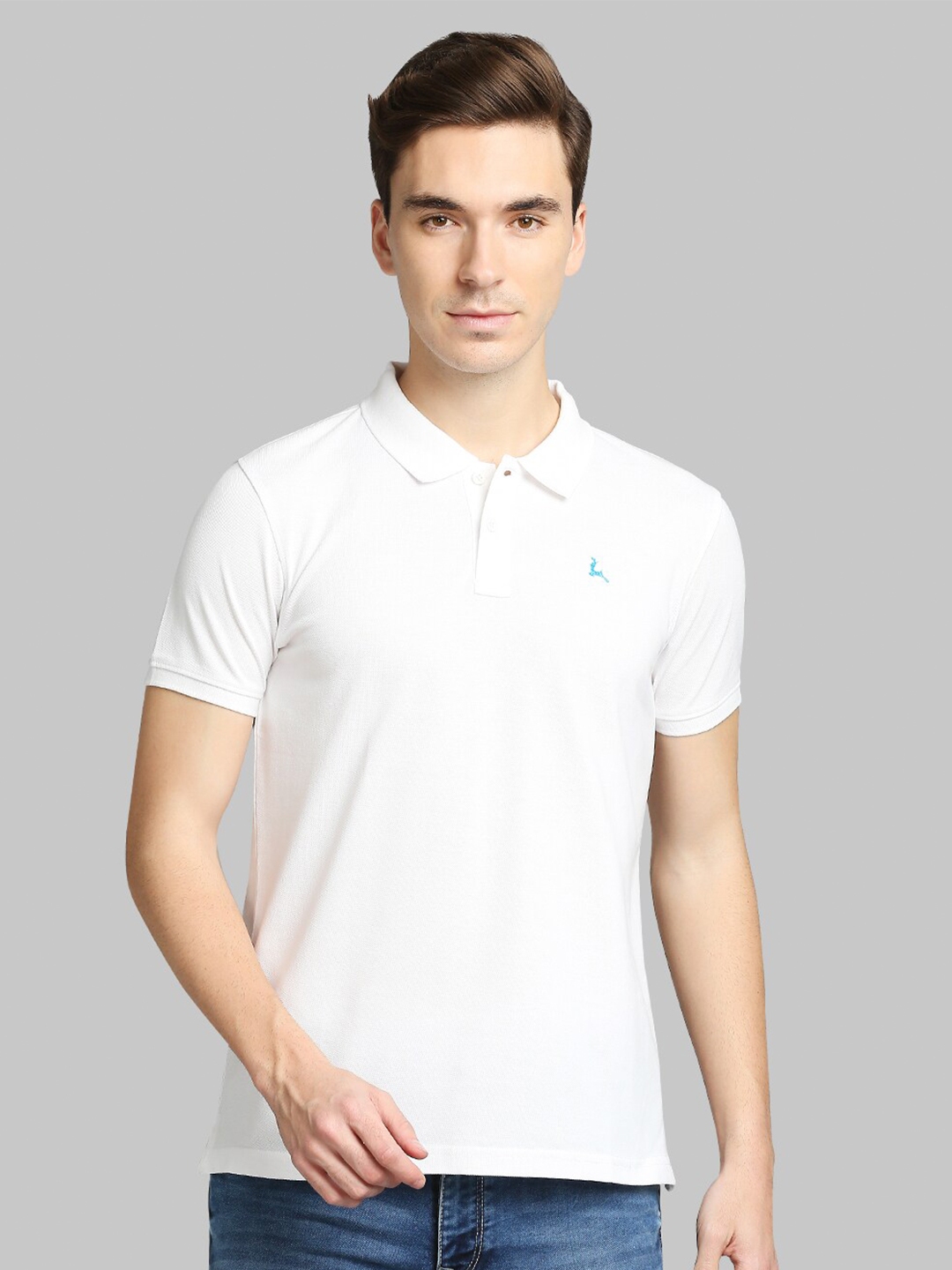 Buy Parx Men White Solid Regular Fit Polo Collar T Shirt Tshirts For