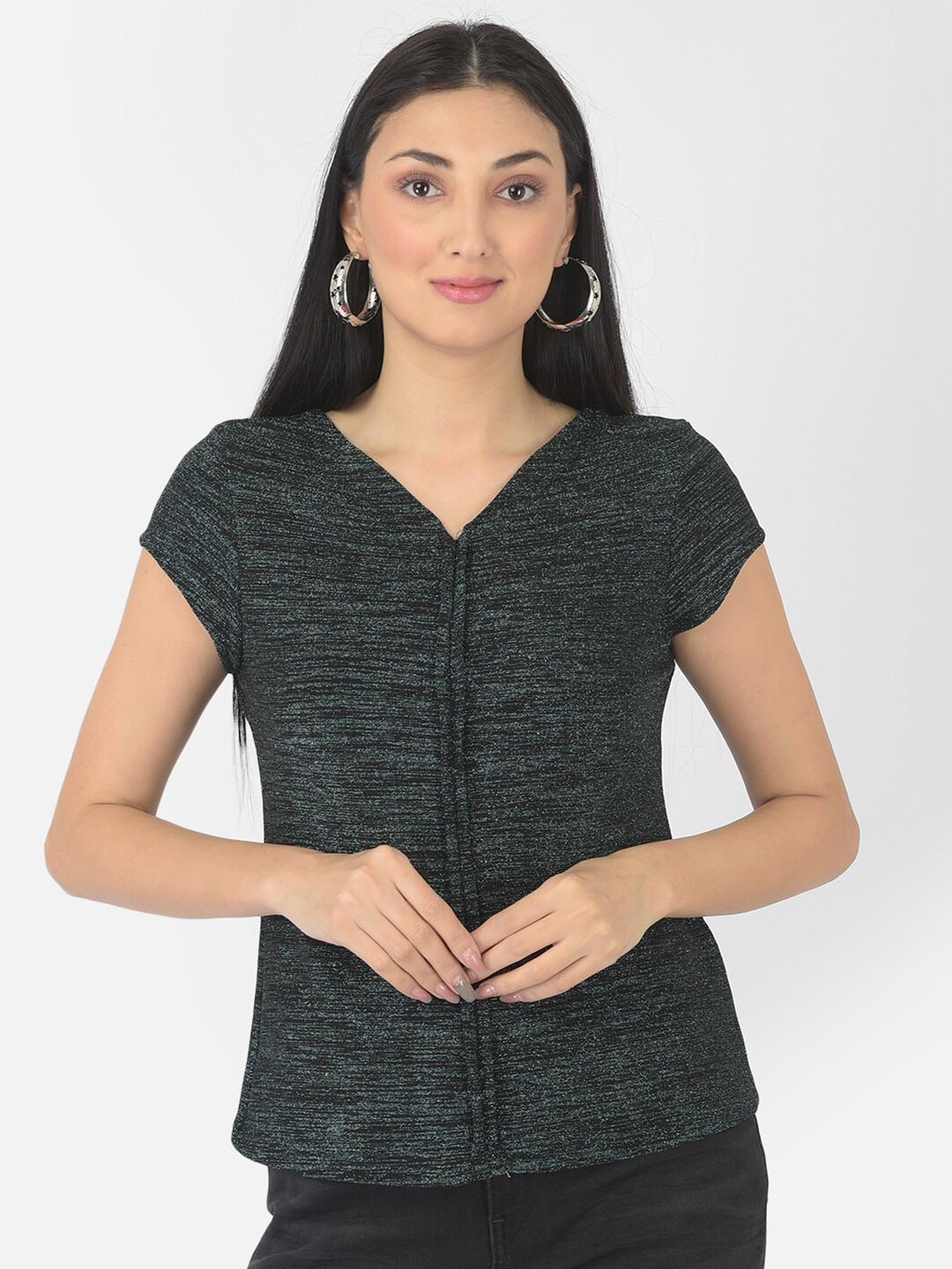 Buy Latin Quarters Teal Green Yarn Dyed Knit Top - Tops for Women ...