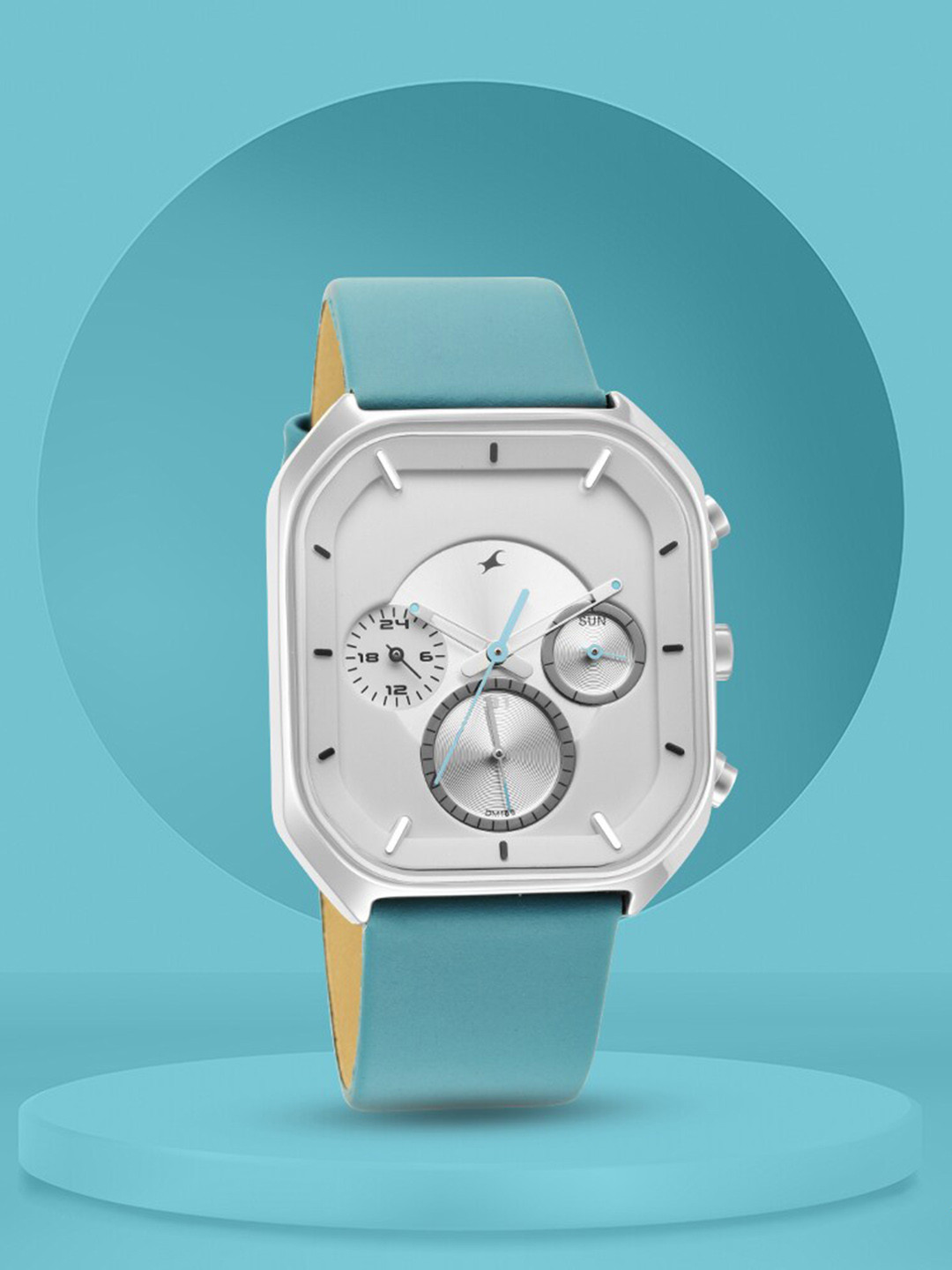 Buy Fastrack Men Blue Brass Dial & Blue Leather Straps Analogue Watch ...