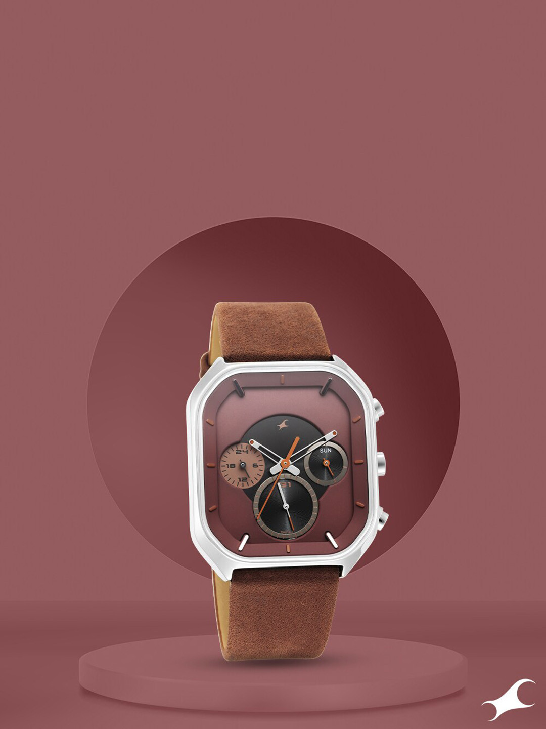 Buy Fastrack Men Brown Brass Embellished Dial & Brown Leather Straps ...