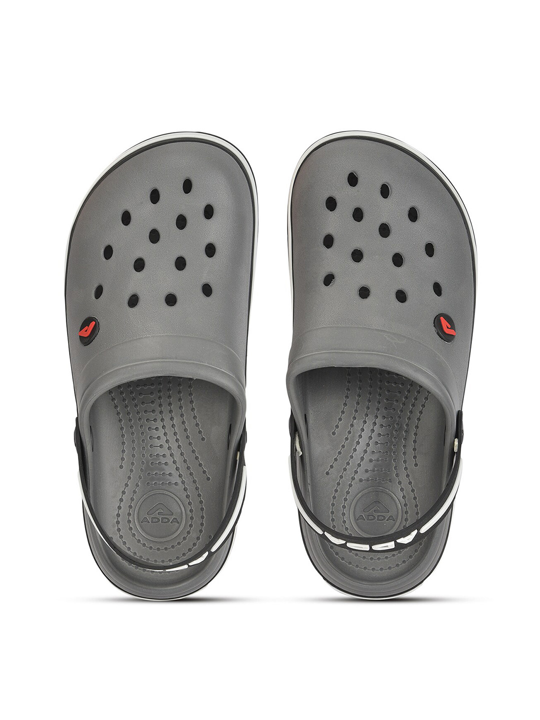 Buy Adda Men Grey & Black Clogs - Flip Flops for Men 17394602 | Myntra