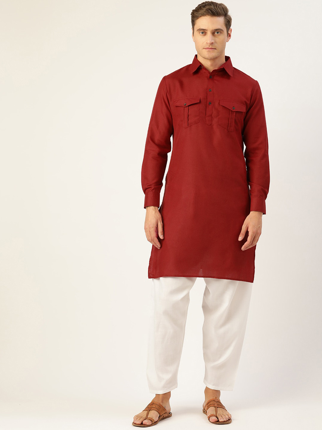 Buy Molly & Michel Men Maroon Pathani Kurta - Kurtas for Men 17397300 ...