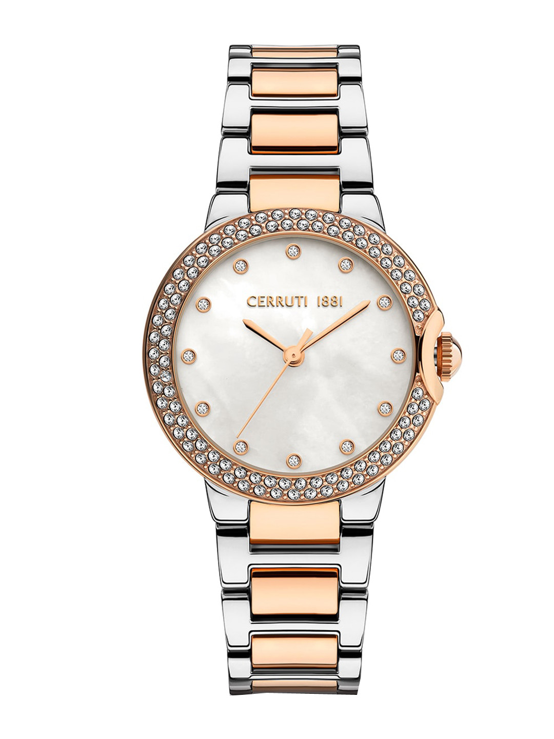 Buy Cerruti 1881 Women White Embellished Dial & Rose Gold Toned ...