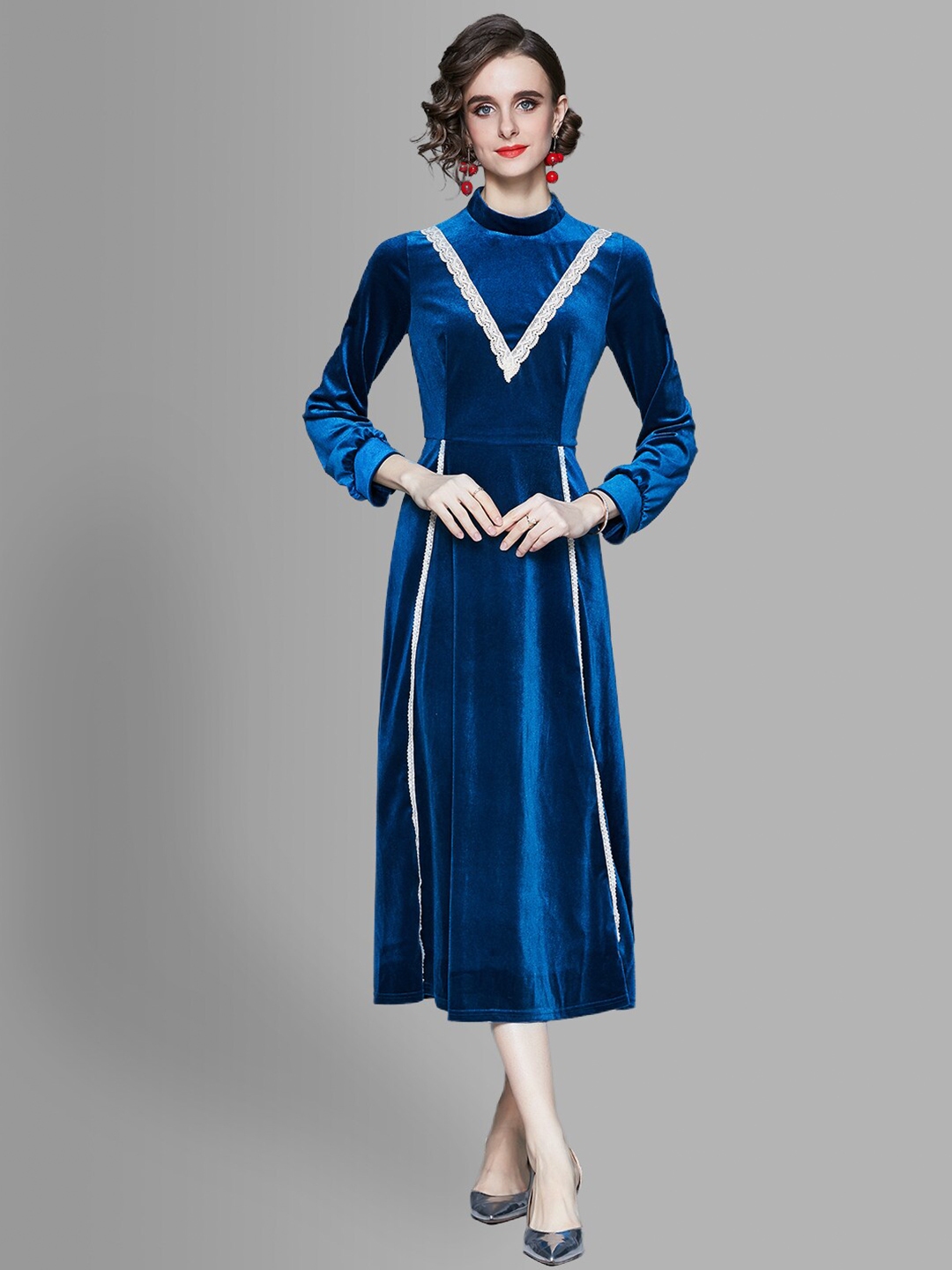 Buy Jc Collection Women Blue A Line Midi Dress Dresses For Women