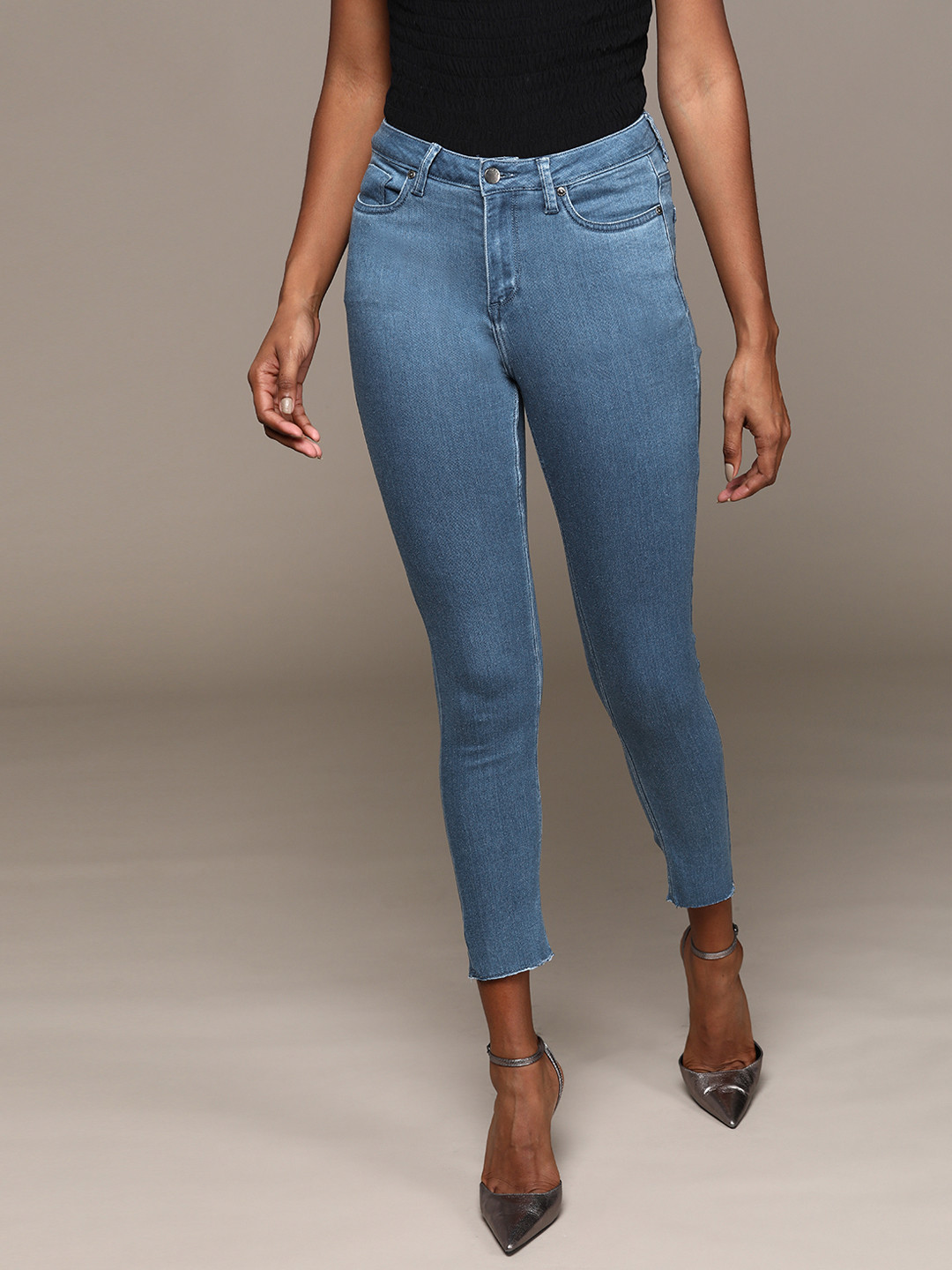 Buy Bebe Women Dark Indigo Denim Daze Super Skinny Fit High Rise ...