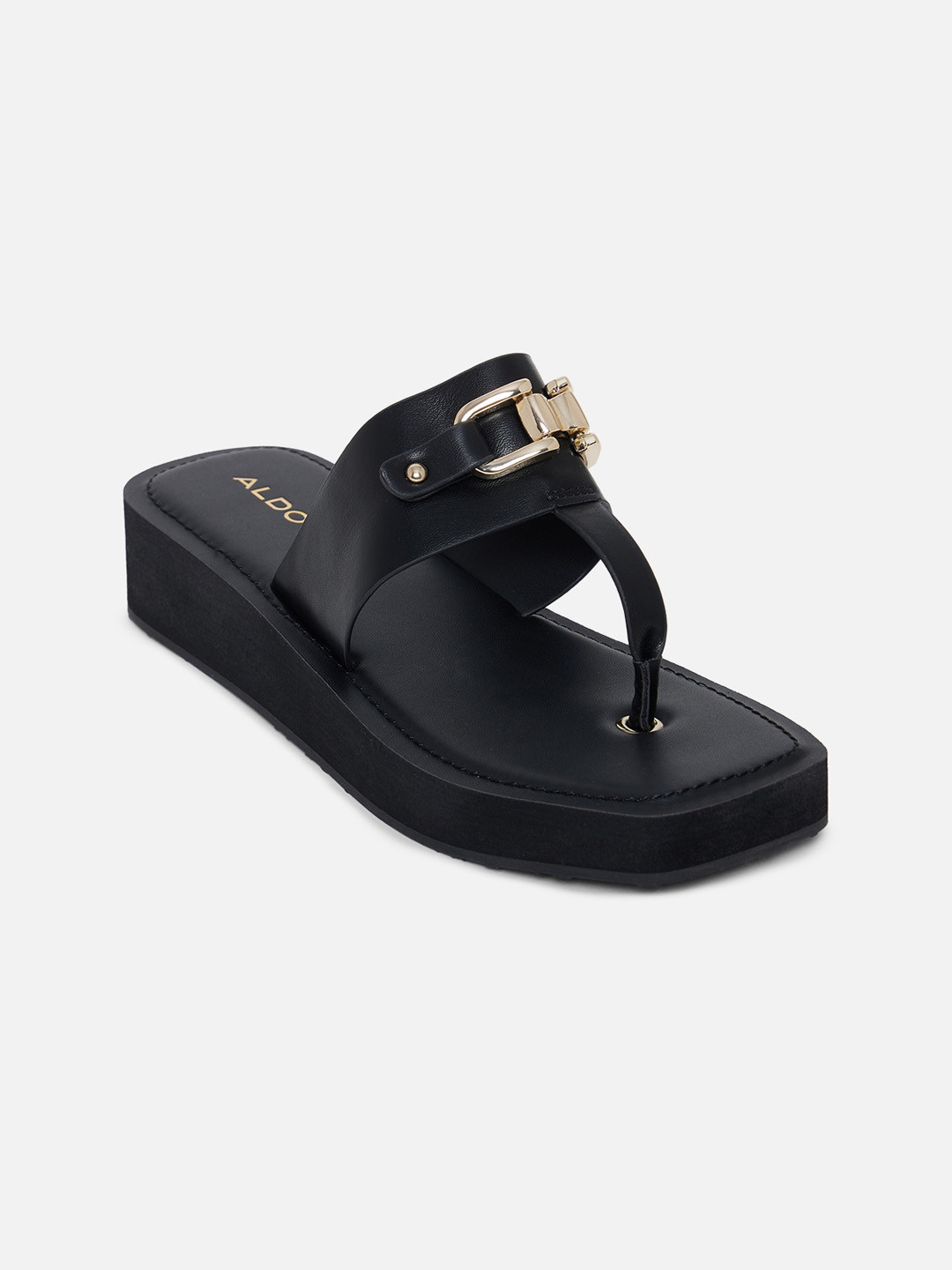 Buy ALDO Women Black T Strap Flats - Flats for Women 17401612 | Myntra