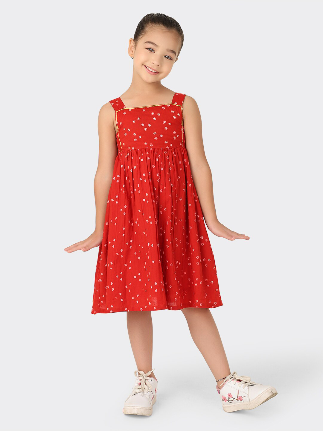 Buy Fabindia Red A Line Cotton Dress - Dresses for Girls 17404708 | Myntra