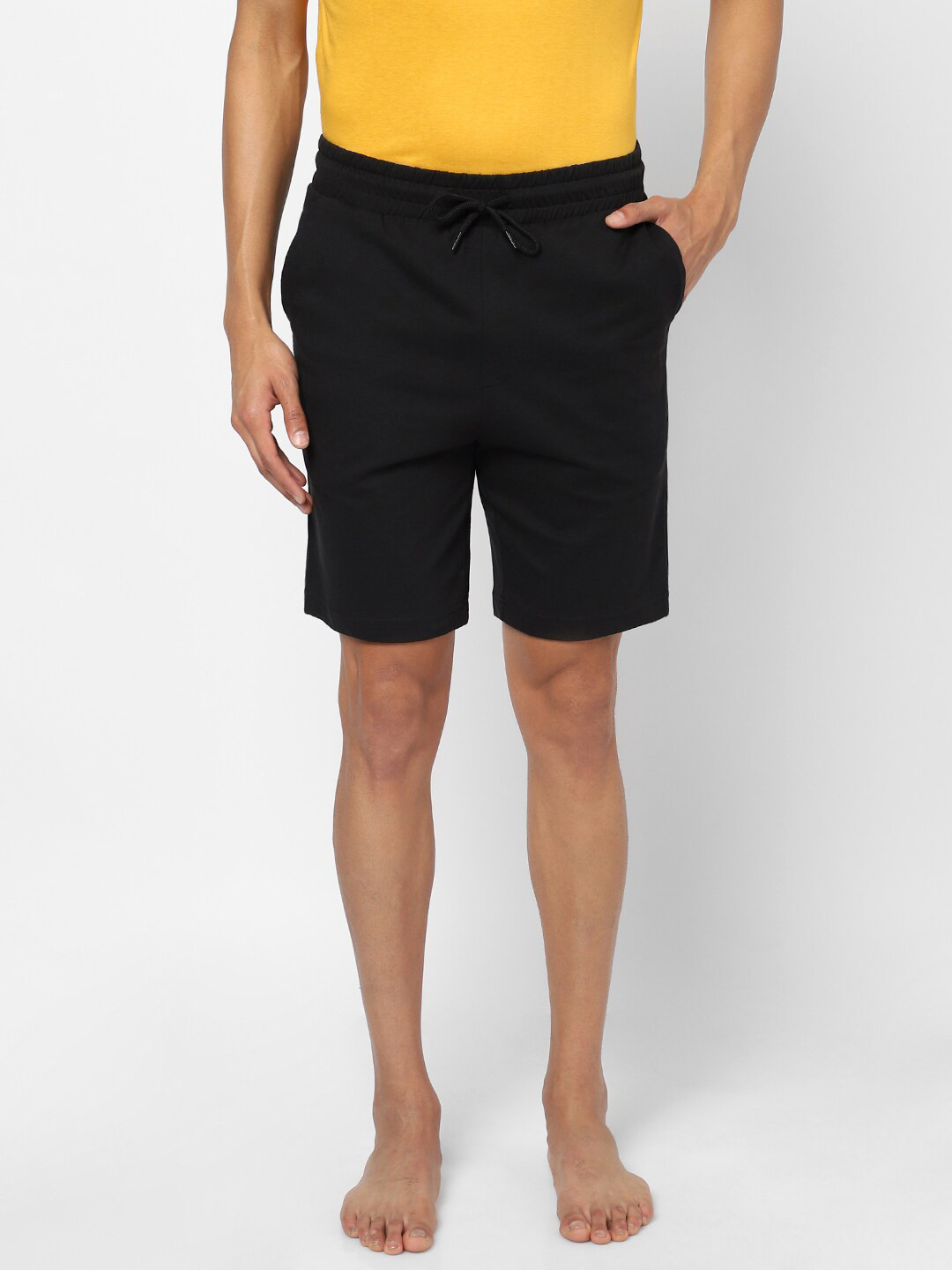 Buy Ajile By Pantaloons Men Black Cotton Lounge Shorts - Lounge Shorts ...