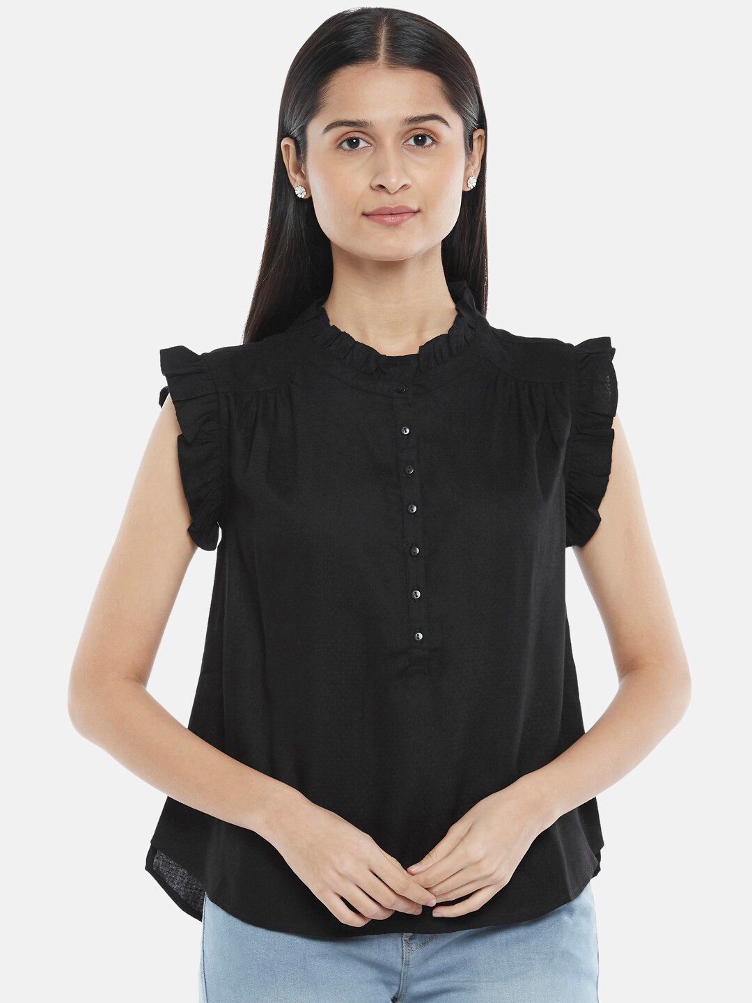 Buy People Women Black Solid Top - Tops for Women 17406782 | Myntra