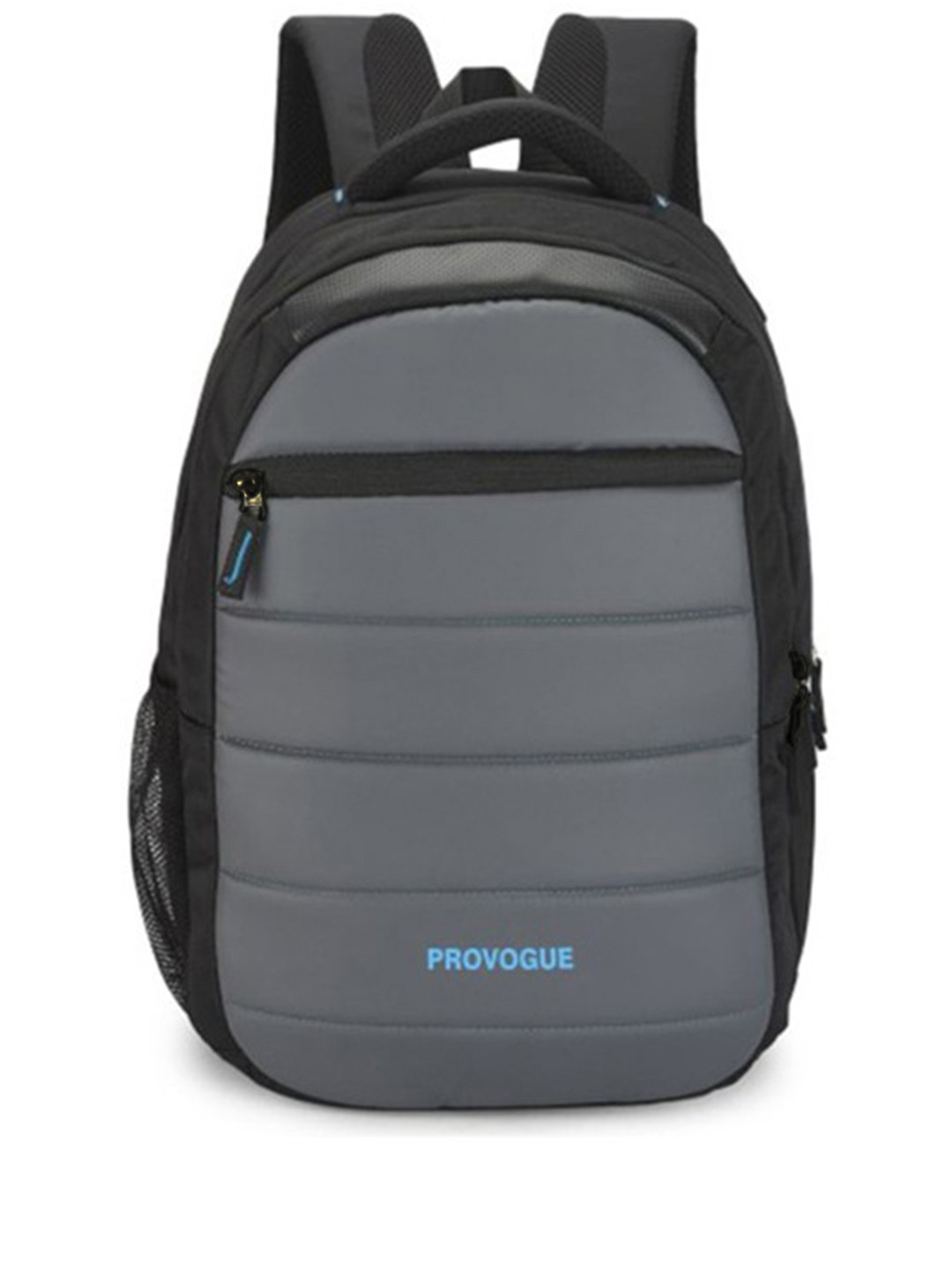 Buy Provogue Unisex Black & Grey Brand Logo Backpack With Reflective ...