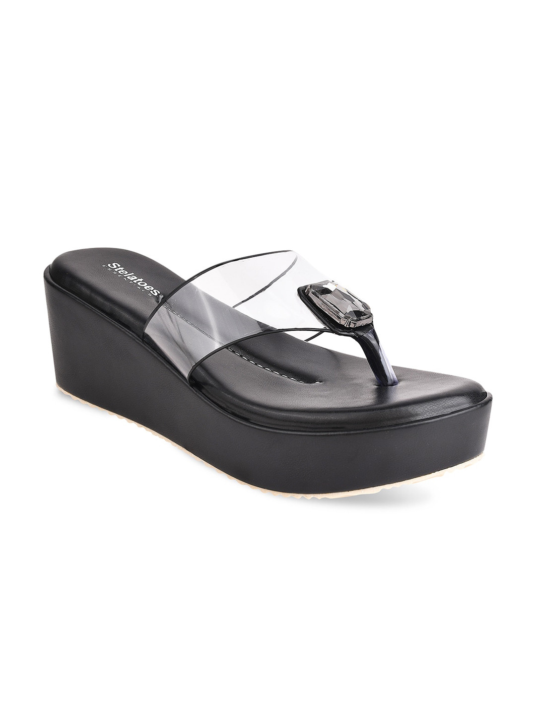 Buy Stelatoes Women Black Wedge Heels - Heels for Women 17416958 | Myntra