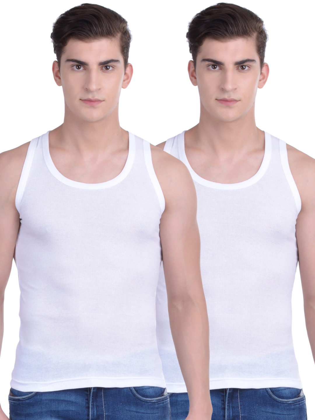 Buy Force NXT Pack Of 2 Men Super Combed Cotton Derby Rib Vest ...