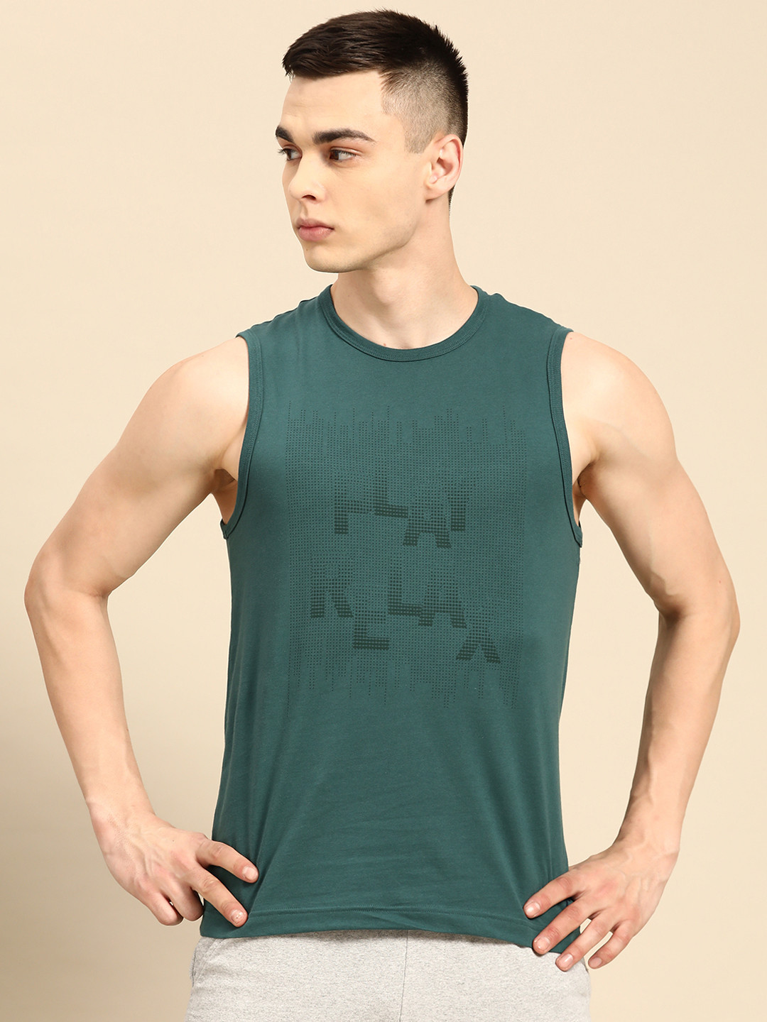 Buy Jockey Typography Print Muscle Fit Sleeveless T Shirt AM06 ...