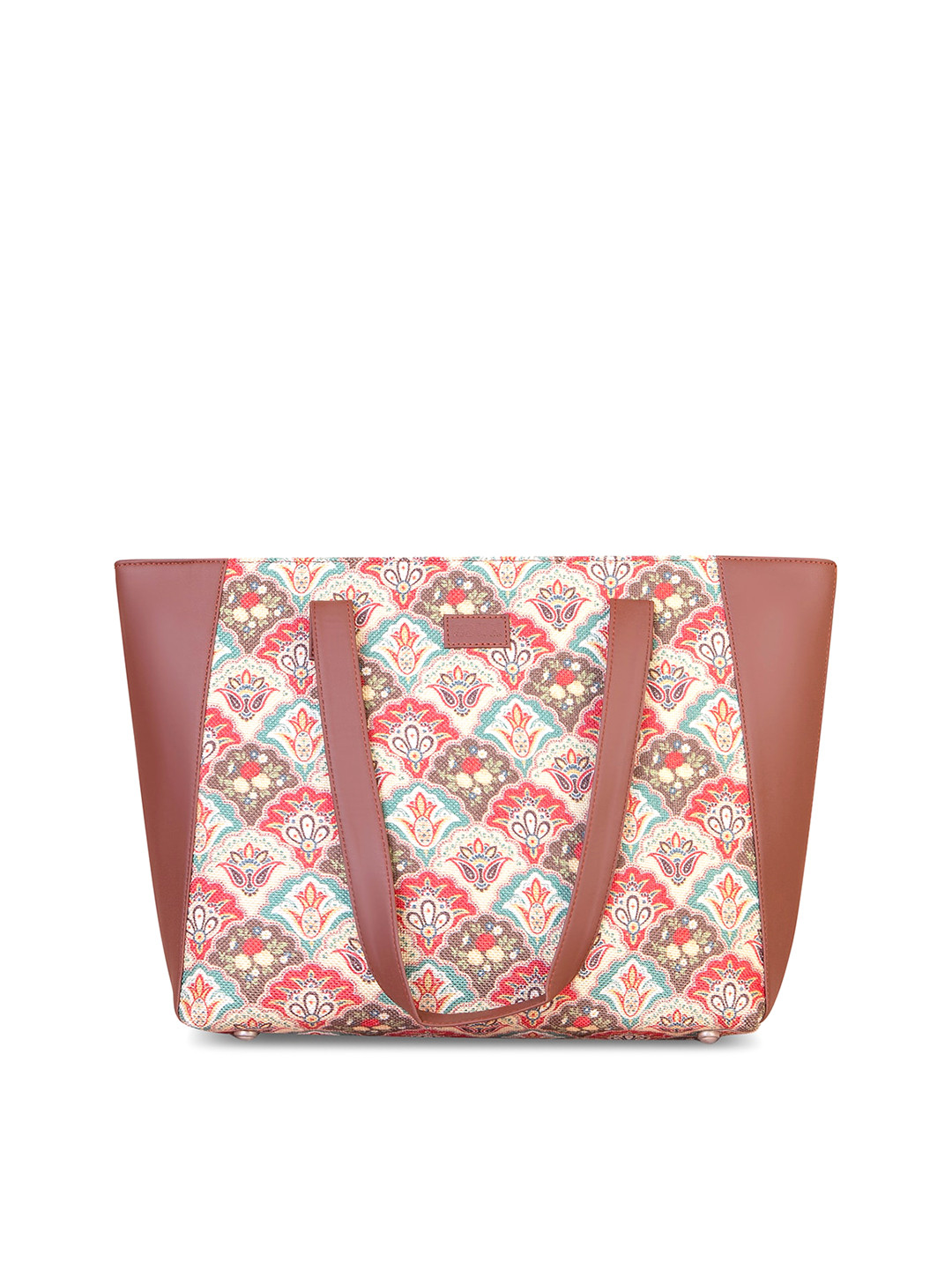 Buy ZOUK Multicoloured Ethnic Motifs Printed Structured Tote Bag ...