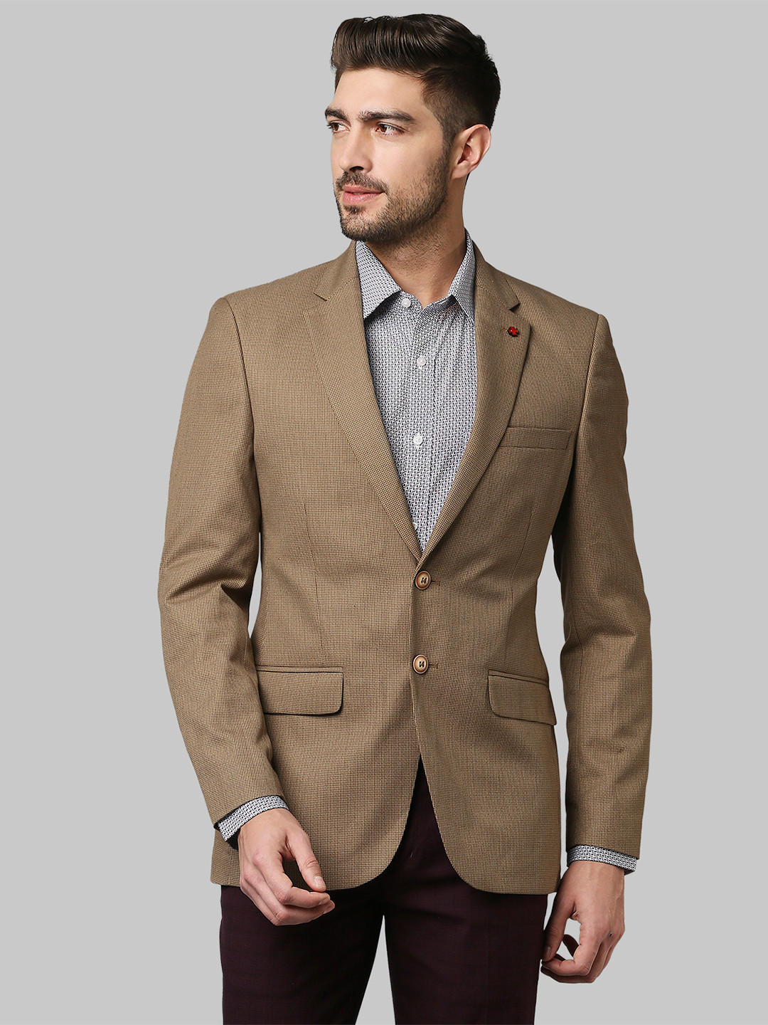 Buy Raymond Men Checked Single Breasted Blazer - Blazers for Men ...