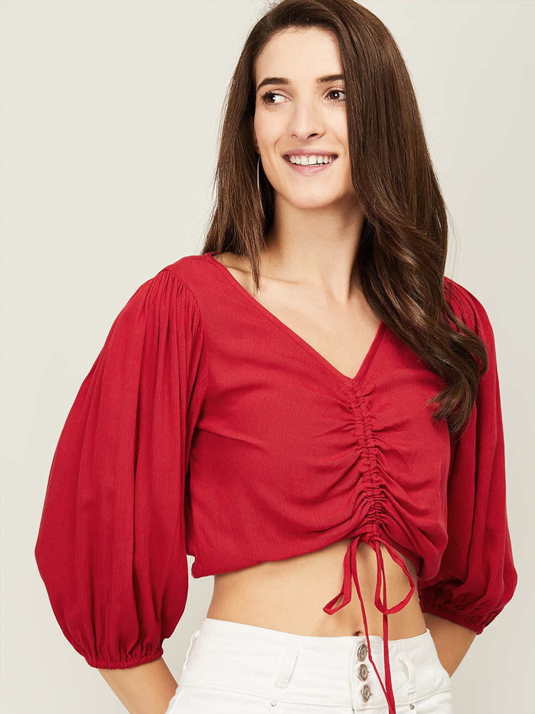 Buy Ginger By Lifestyle Red Crop Top - Tops for Women 17424730 | Myntra