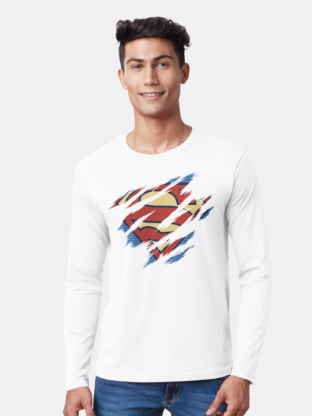 Buy The Souled Store Men Multicoloured Superman Cotton Printed T Shirt ...