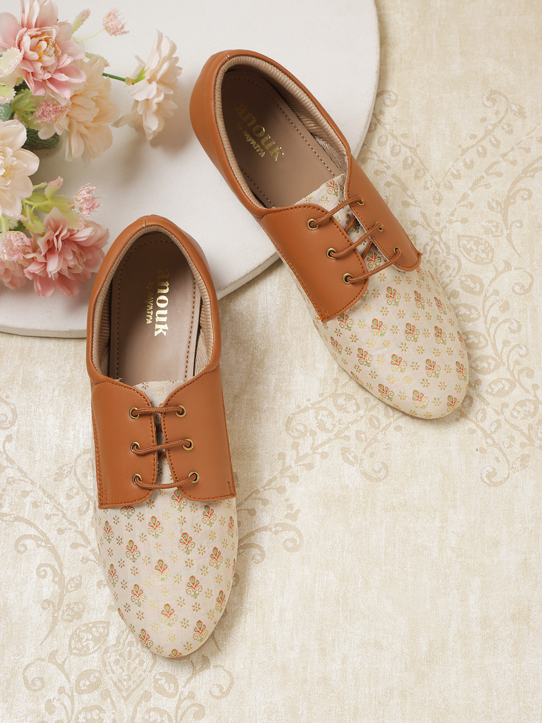 Buy Anouk Women Colourblocked & Ethnic Motifs Printed Derbys - Casual ...