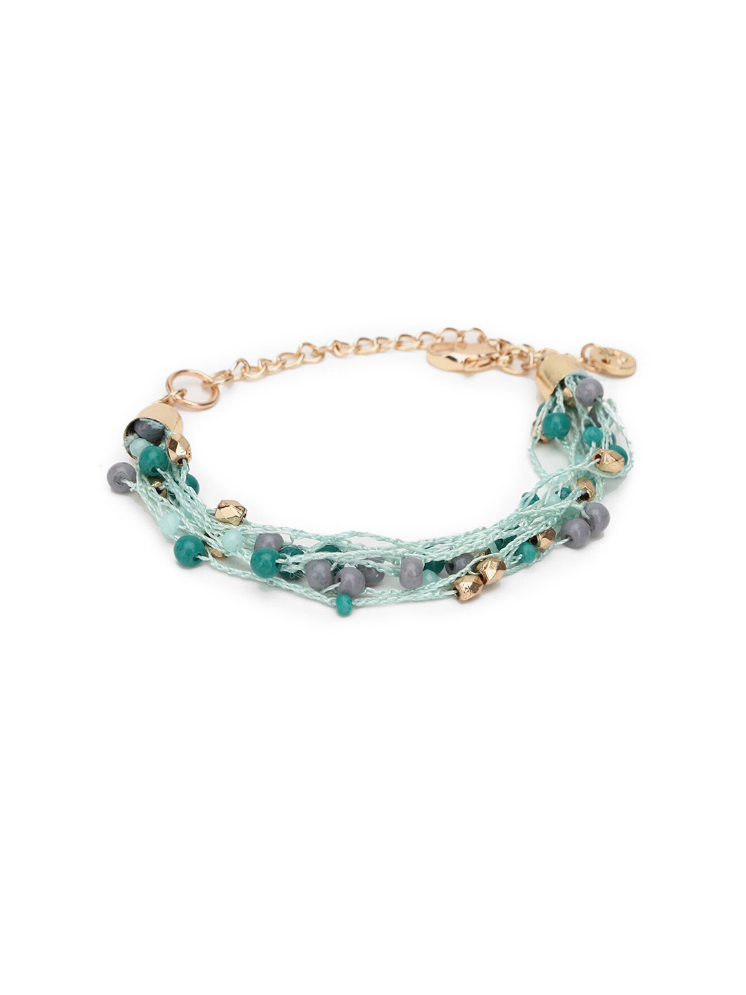 Buy FOREVER 21 Women Blue & Gold Toned Multistrand Bracelet - Bracelet ...