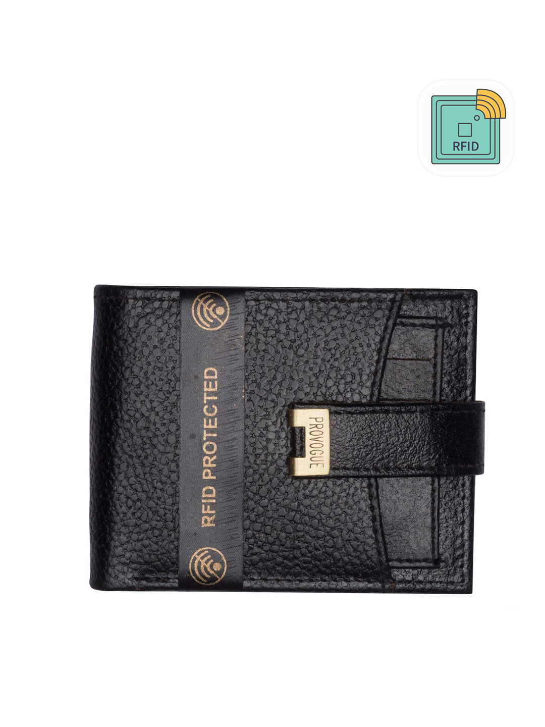 Buy Provogue Men Black Textured RFID Leather Two Fold Wallet - Wallets ...