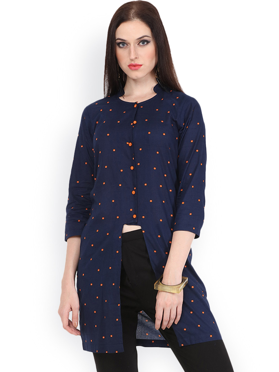 Buy Nayo Navy Printed Tunic - Tunics for Women 1744619 | Myntra