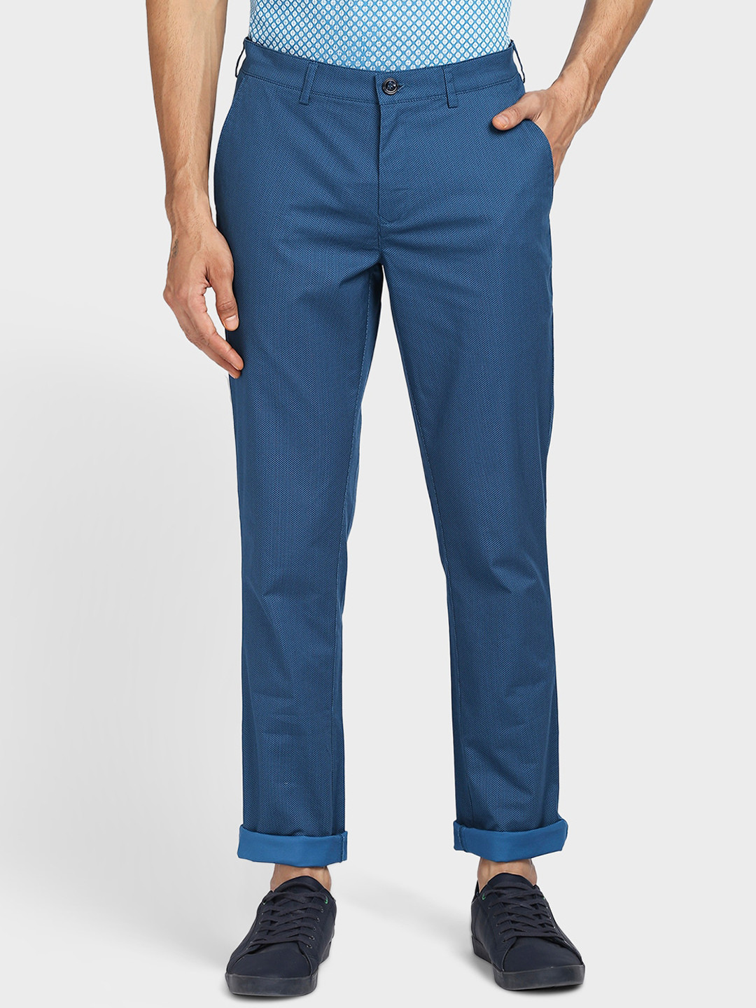 Buy ColorPlus Men Blue Trousers - Trousers for Men 17454588 | Myntra