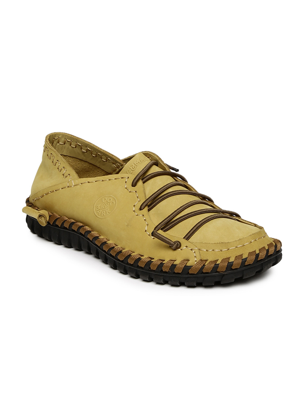 Buy Doc & Mark Men Beige Leather Slip Ons - Casual Shoes for Men ...