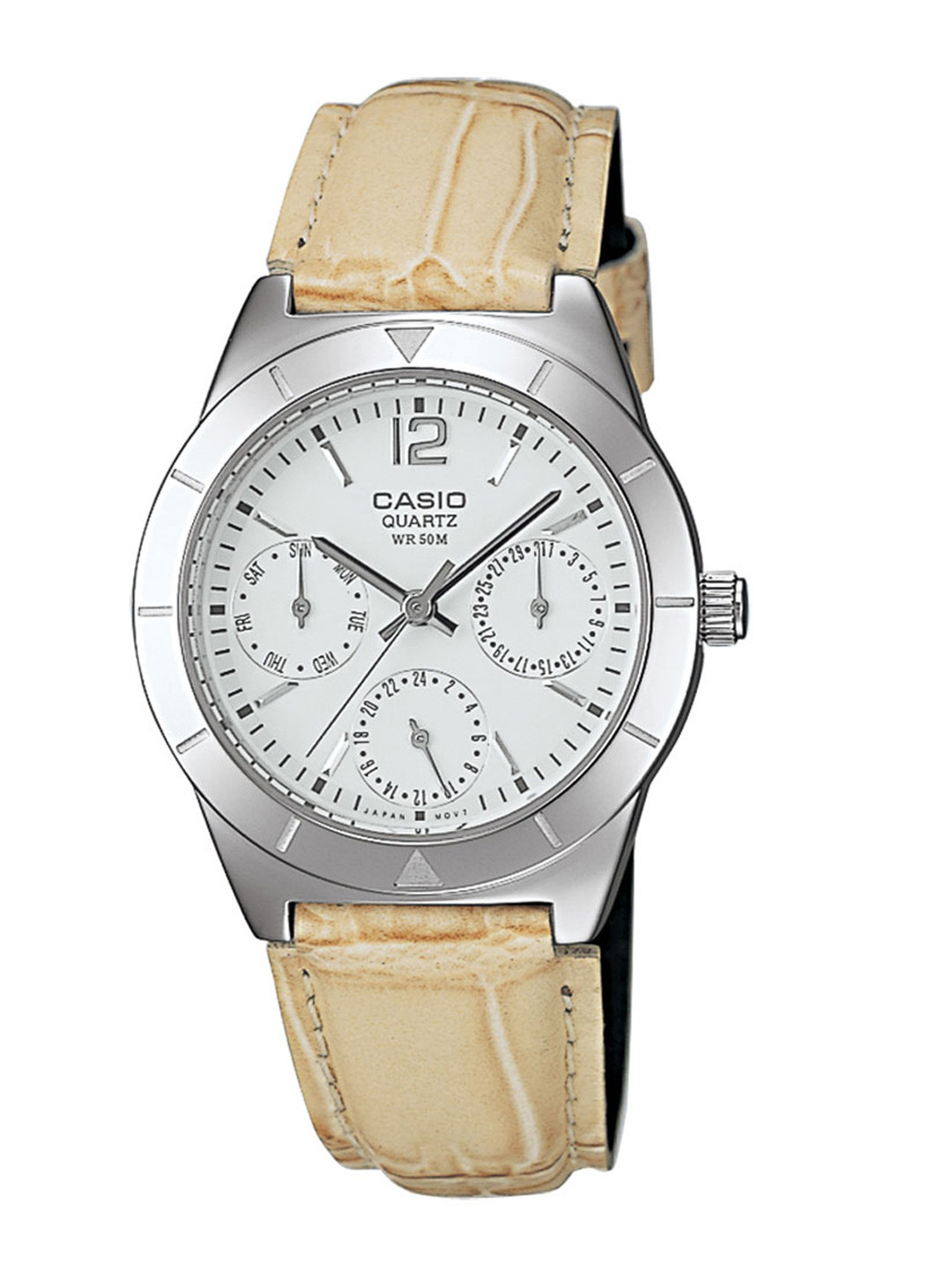 Buy Casio Enticer Women Cream Coloured Dial Chronograph Watch SH61 ...