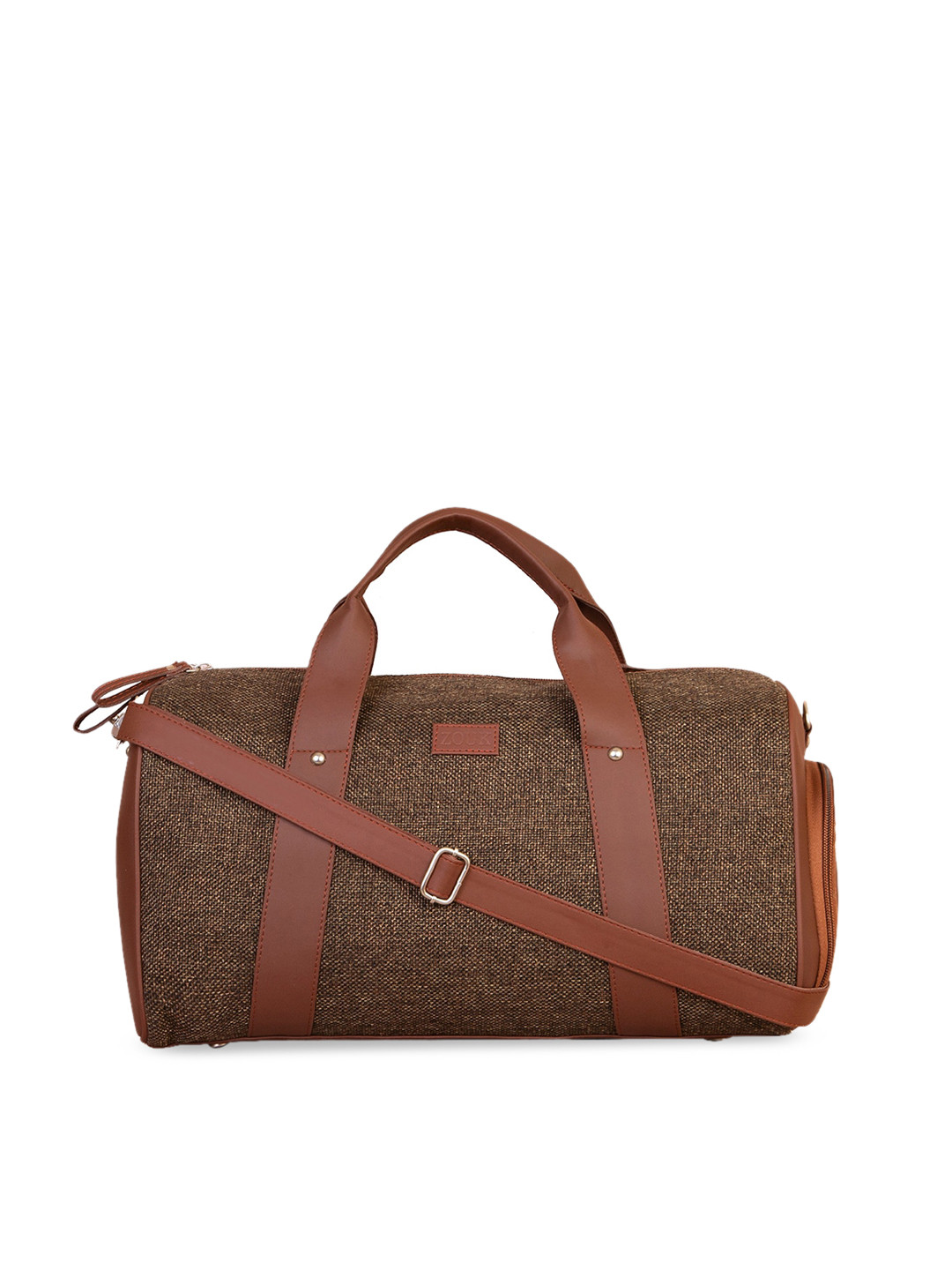 Buy ZOUK Women Olive Green & Brown Solid Duffel Bag - Duffel Bag for ...