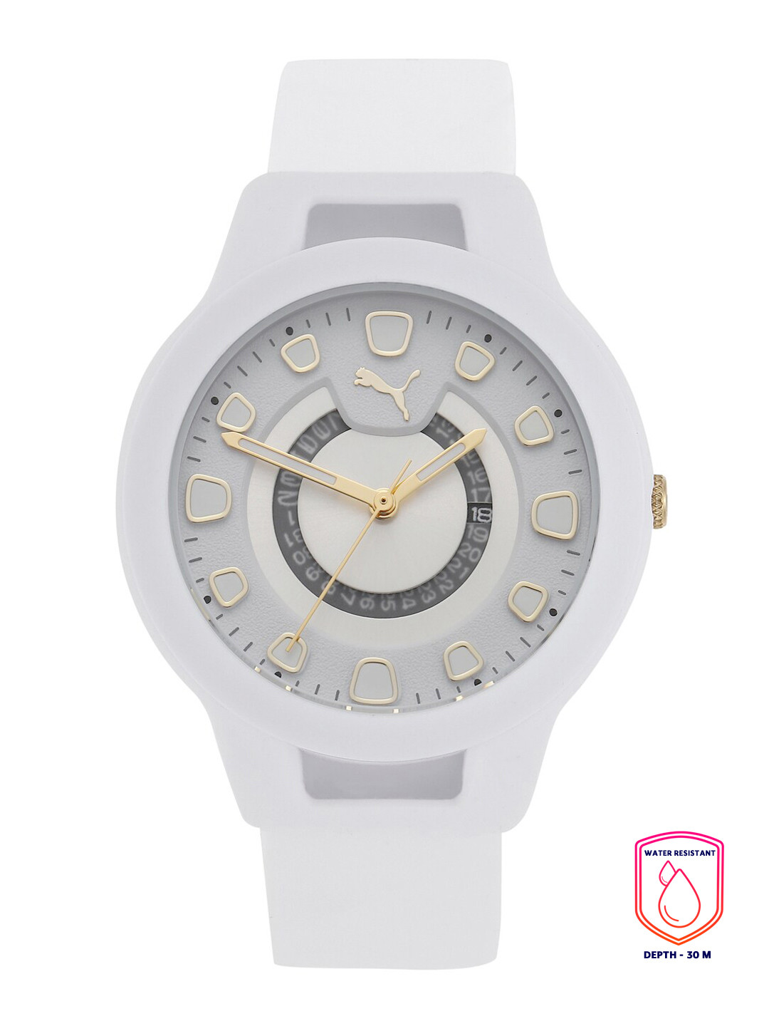 Buy Puma Women White Printed Dial & White Straps Analogue Watch P1011 ...