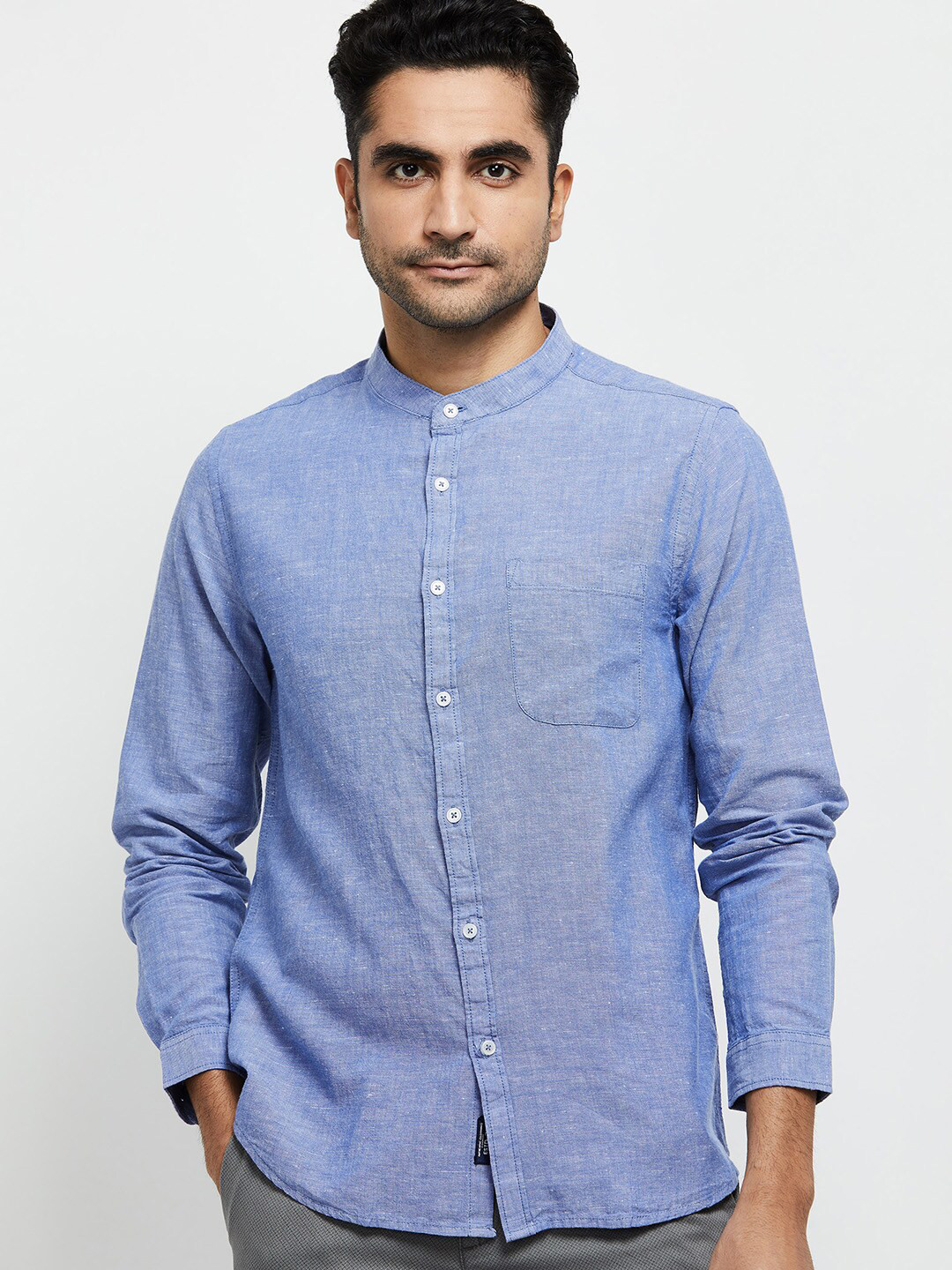 Buy Max Men Blue Solid Regular Fit Casual Shirt - Shirts for Men ...