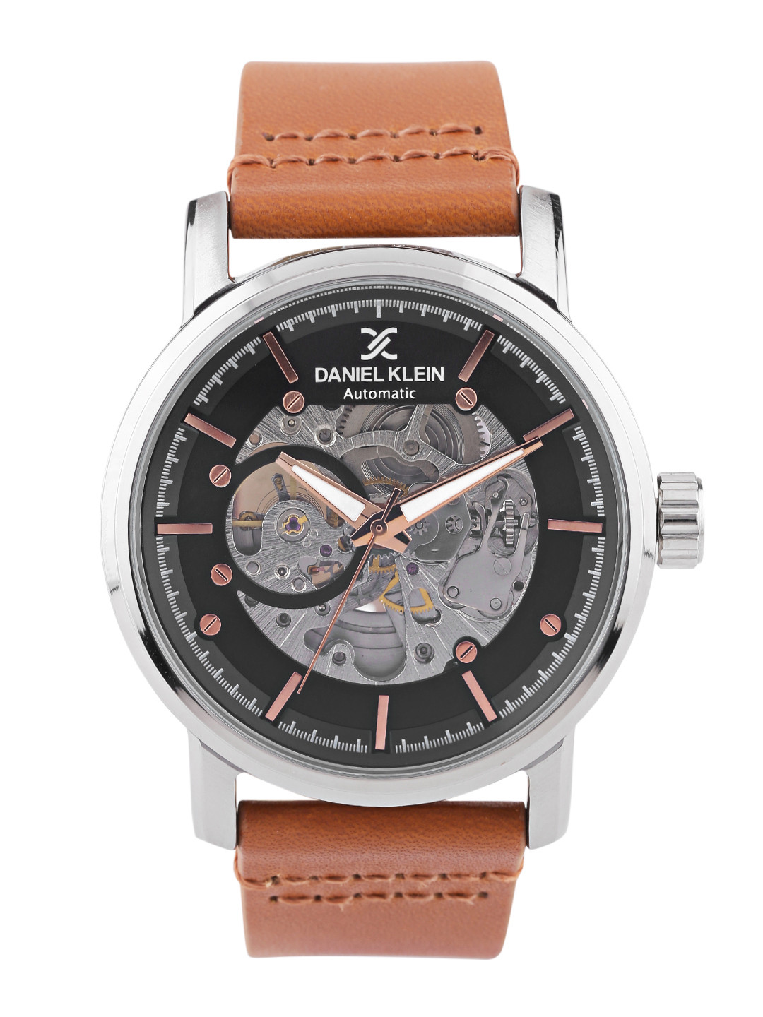 Buy Daniel Klein Automatic Men Black Skeleton Dial Watch DK11261 1 ...