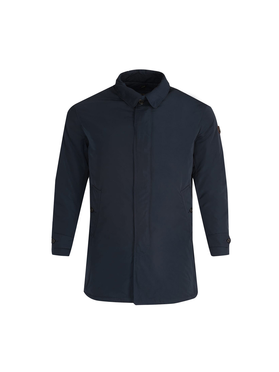 Buy Polo Ralph Lauren Men Navy Blue Solid Longline Open Front Jacket ...