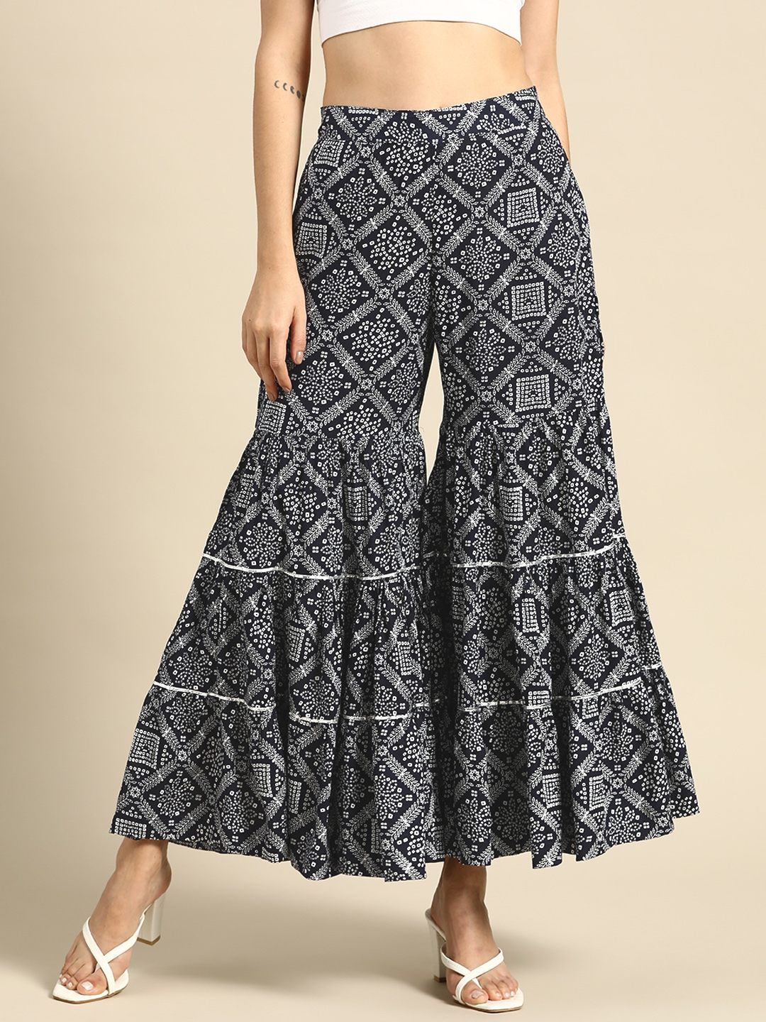 Buy Anouk Women Navy Blue & White Ethnic Motifs Printed Flared Ethnic ... Buy Anouk Women Navy Blue & White Ethnic Motifs Printed Flared Ethnic ...
