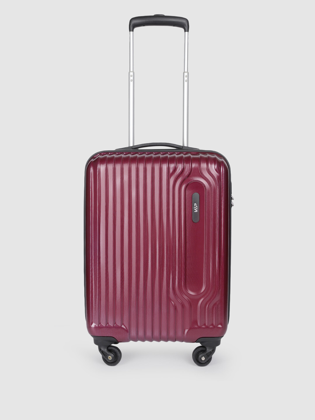 Buy VIP Unisex Maroon Textured Hard Sided Cabin Trace X Trolley Bag 48 ...