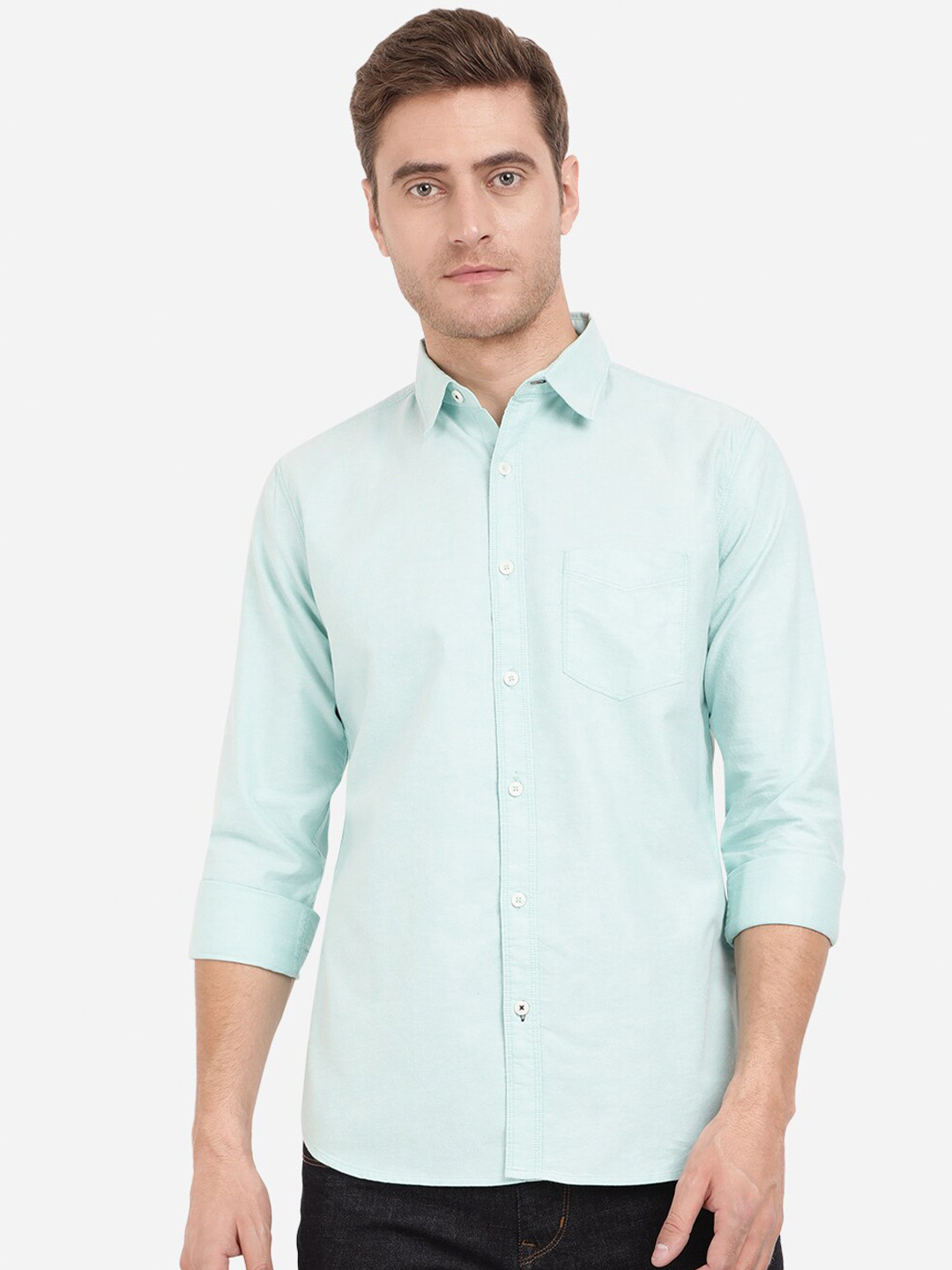 Buy JADE BLUE Men Blue Slim Fit Casual Shirt - Shirts for Men 17476740 ...