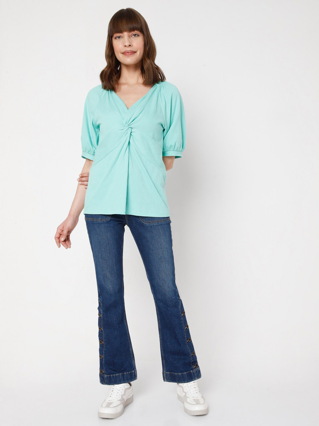 Buy Vero Moda Turquoise Blue Top - Tops for Women 17481958 | Myntra