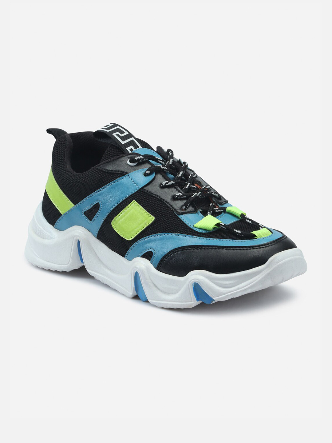 Buy ID Men Teal Leather Running No Sew Non Marking Shoes - Sports Shoes ...