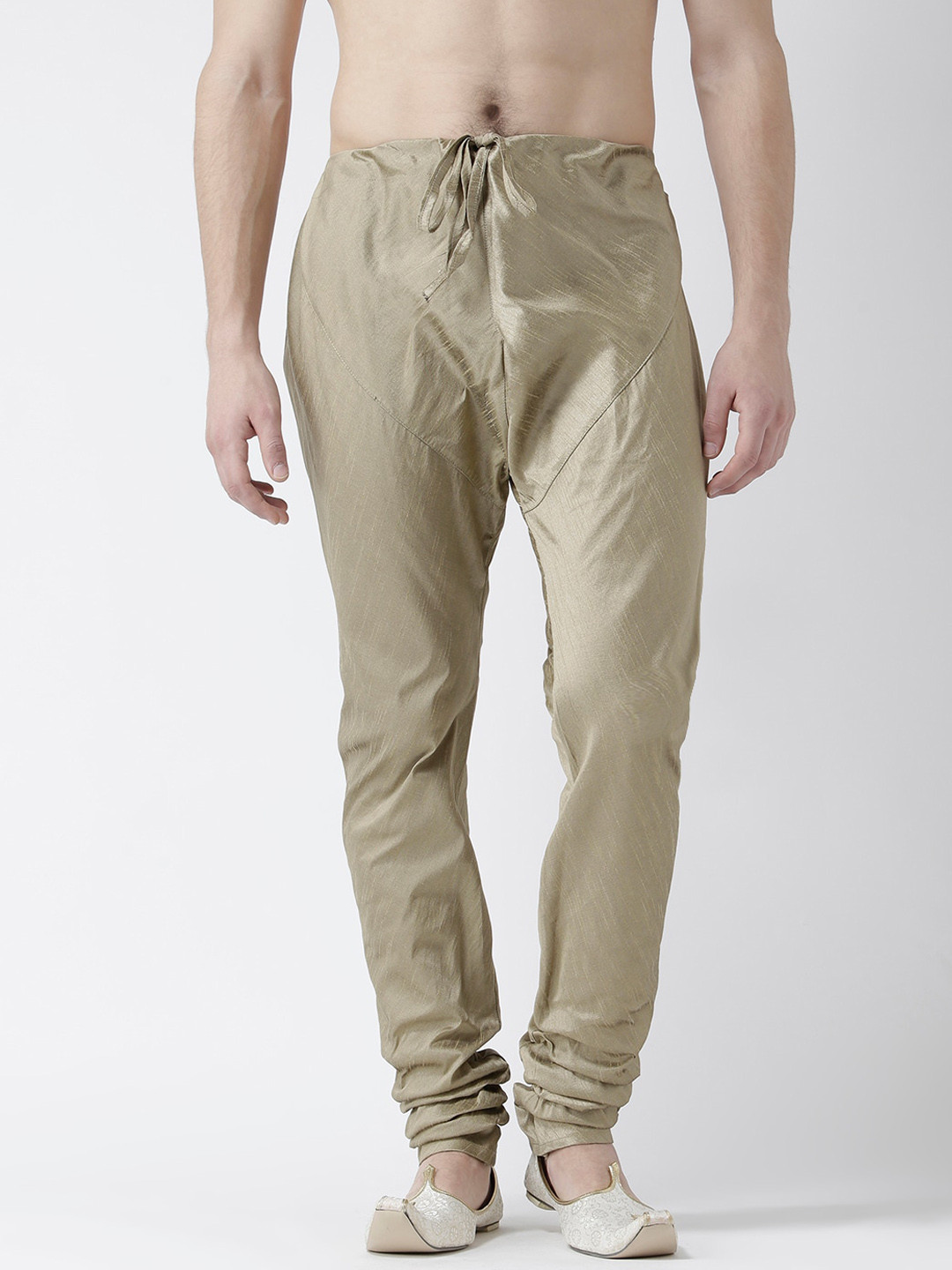 Buy DEYANN Men Brown Solid Dupion Silk Churidar - Churidar for Men ...