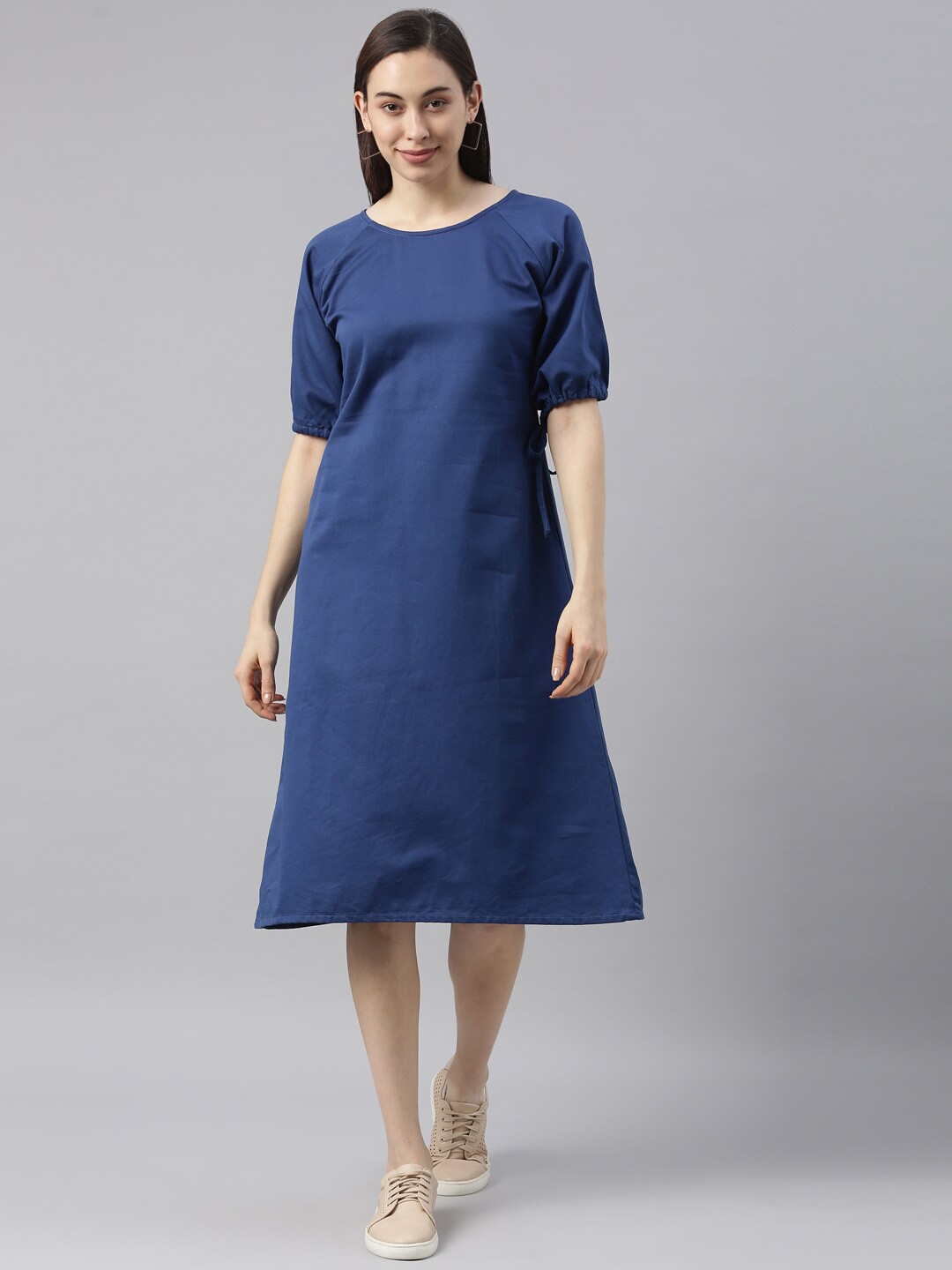 Buy Zheia Blue A Line Midi Dress Dresses For Women 17503276 Myntra