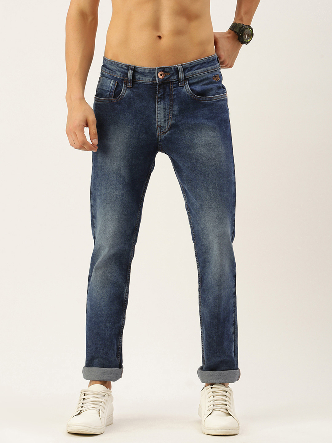 Buy Flying Machine Men Blue Micheal Slim Tapered Fit Light Fade ...