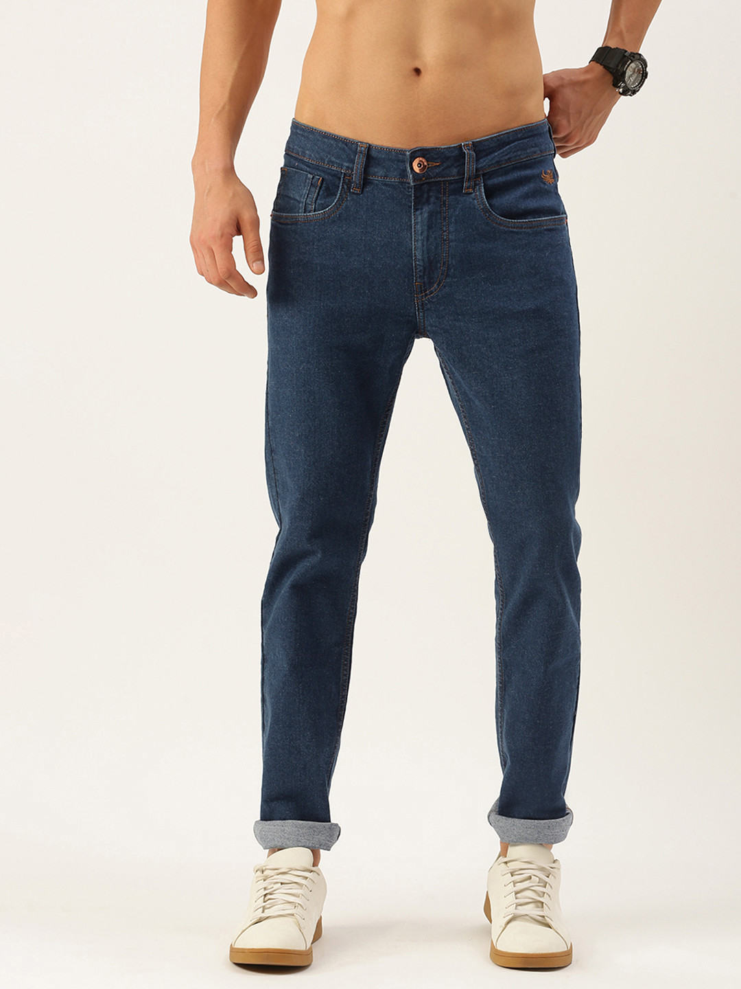 Buy Flying Machine Men Blue Slim Tapered Micheal Fit Stretchable Jeans ...