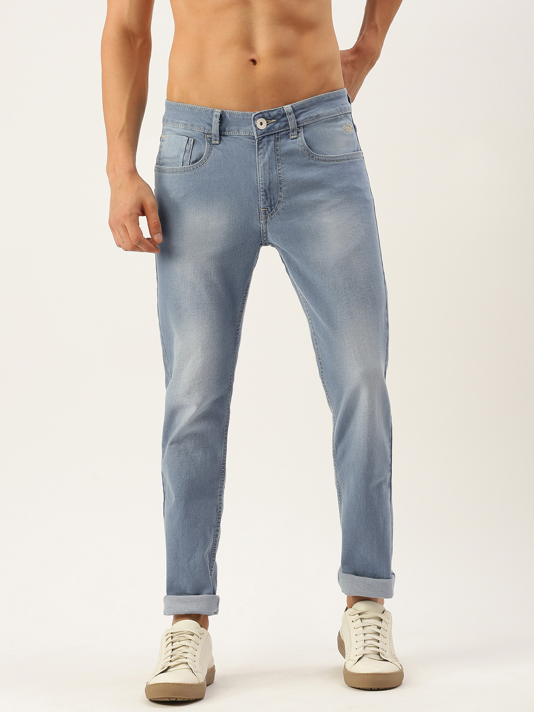 Buy Flying Machine Men Blue Michael Slim Fit Mid Rise Light Fade ...