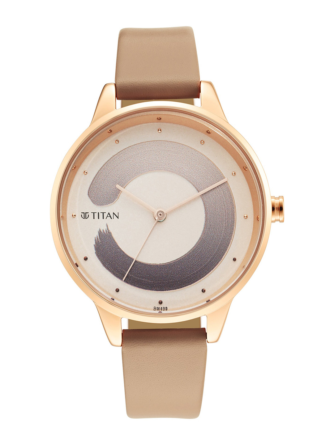 Buy Titan Women Rose Gold Toned Brass Dial & Beige Steel Straps ...