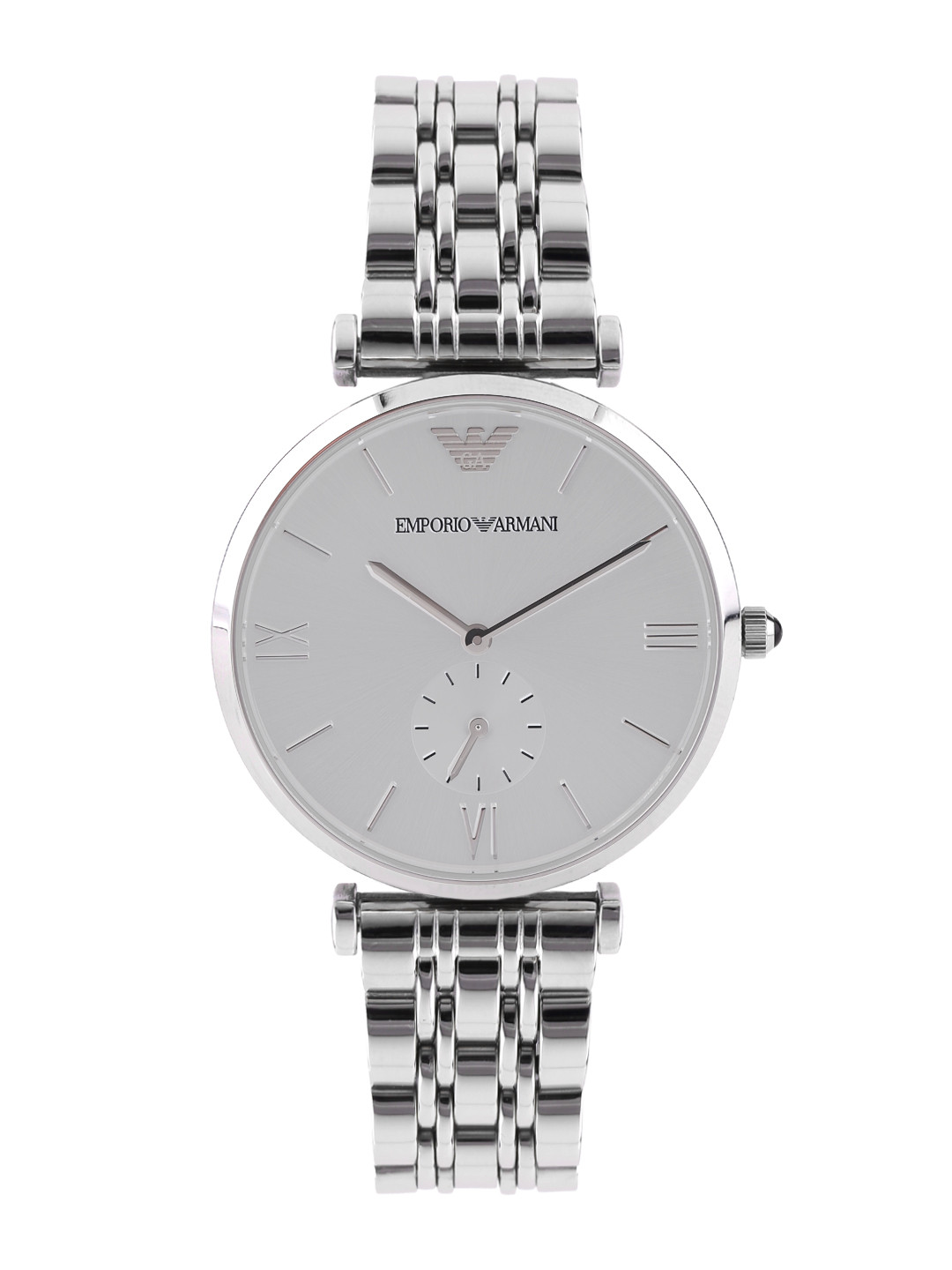 Buy Emporio Armani Unisex Silver Toned Dial Watch AR1819 - Watches for ...