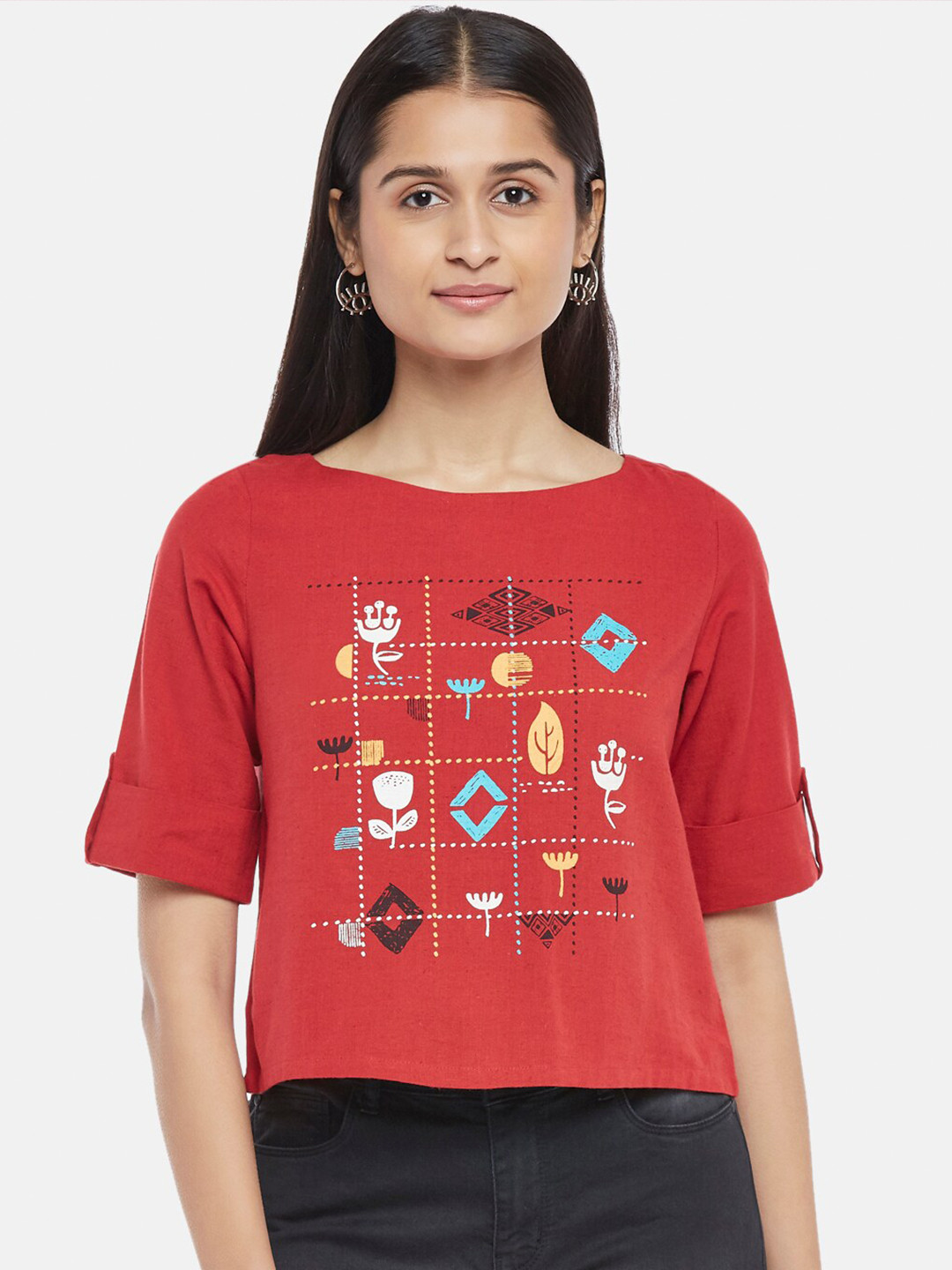 Buy People Red Floral Print Top - Tops for Women 17529376 | Myntra