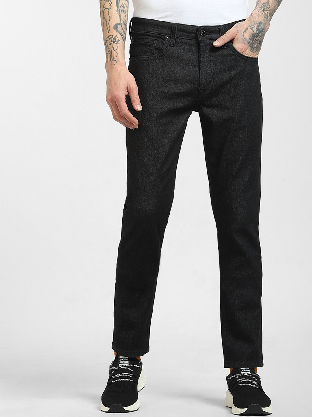 Buy Jack & Jones Men Black Low Rise Jeans - Jeans for Men 17530350 | Myntra