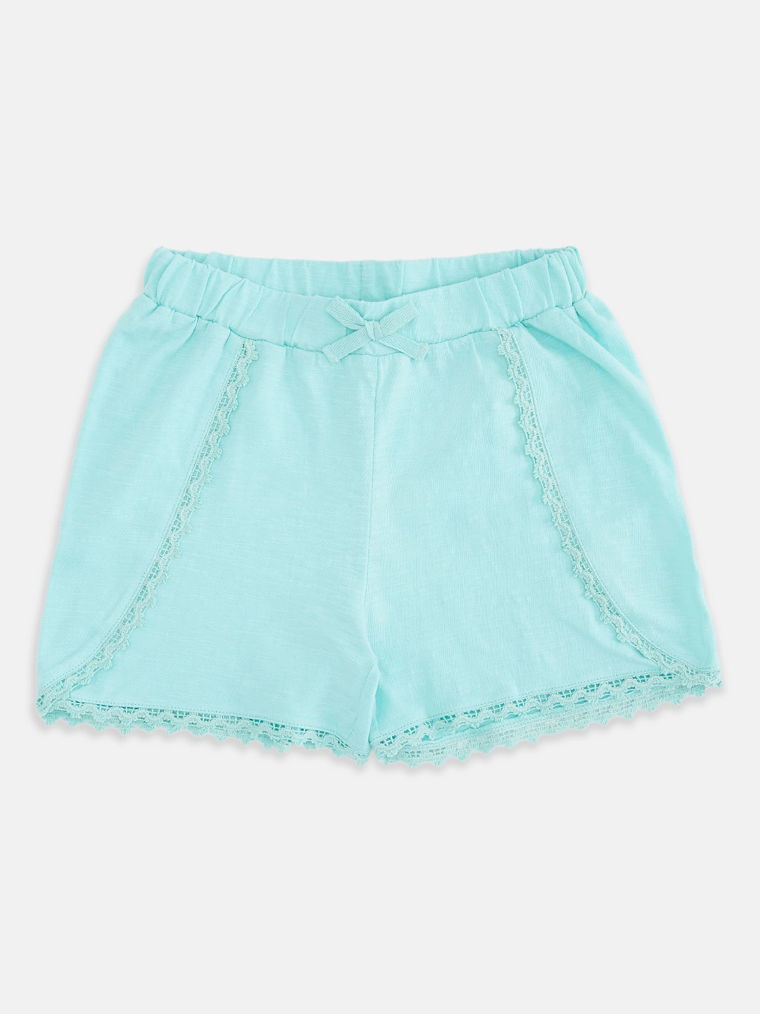 Buy Pantaloons Junior Girls Green Mid Rise Cotton Regular Shorts ...